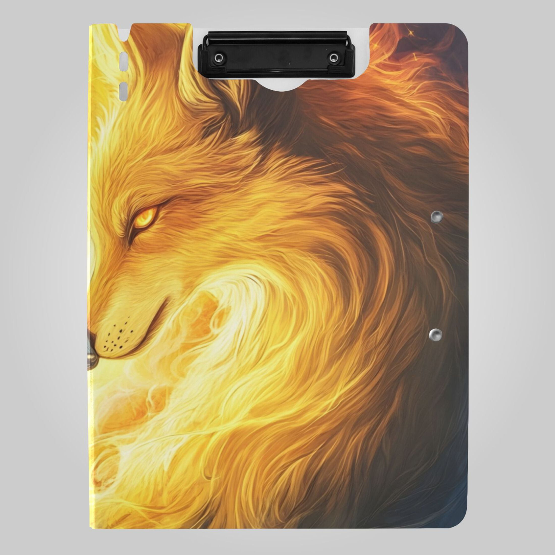 Wolf Confront Foldable Binder Folder Clipboard with Pen Slot Double ...