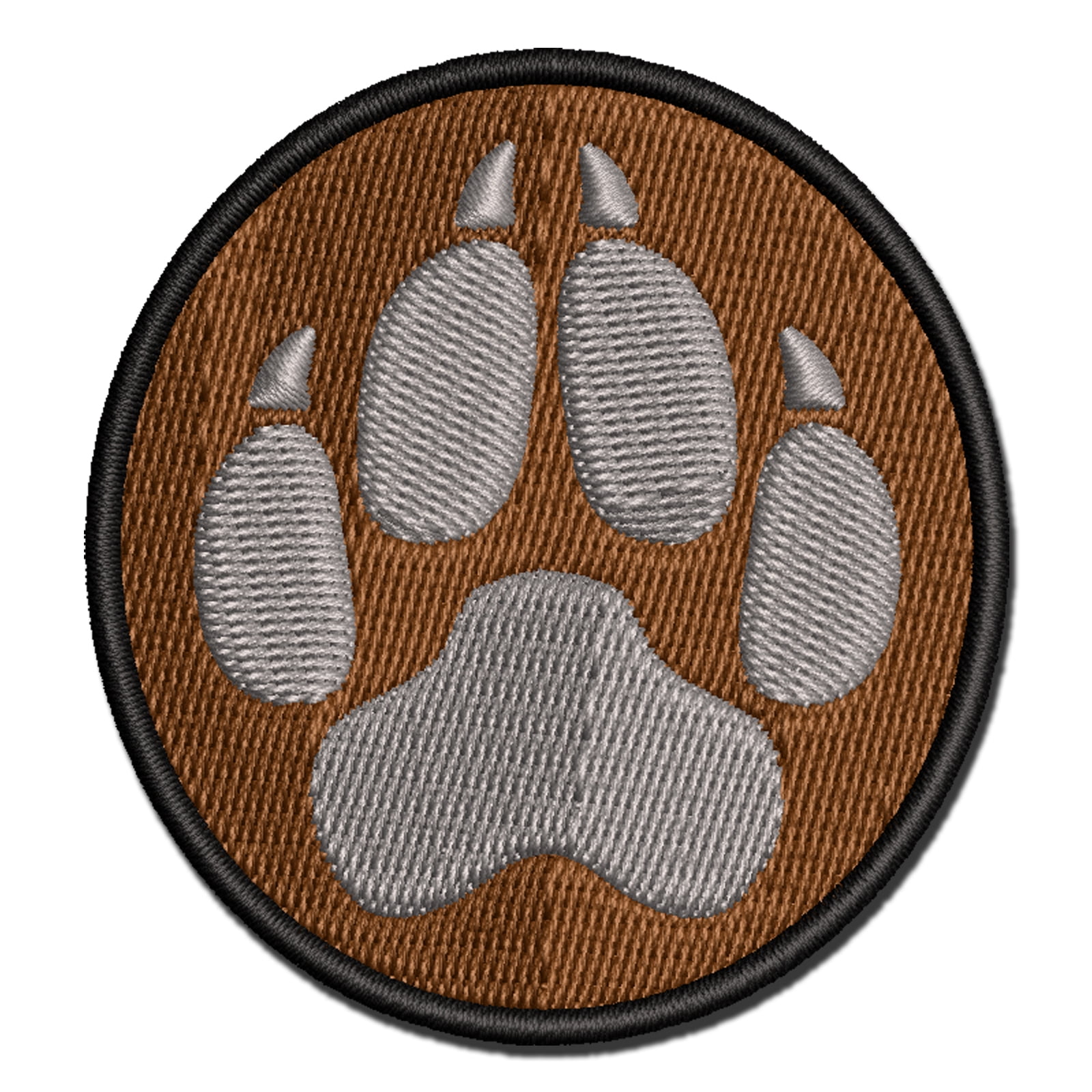 Wolf Coyote Paw Print Applique Multi-Color Embroidered Hook & Loop ...