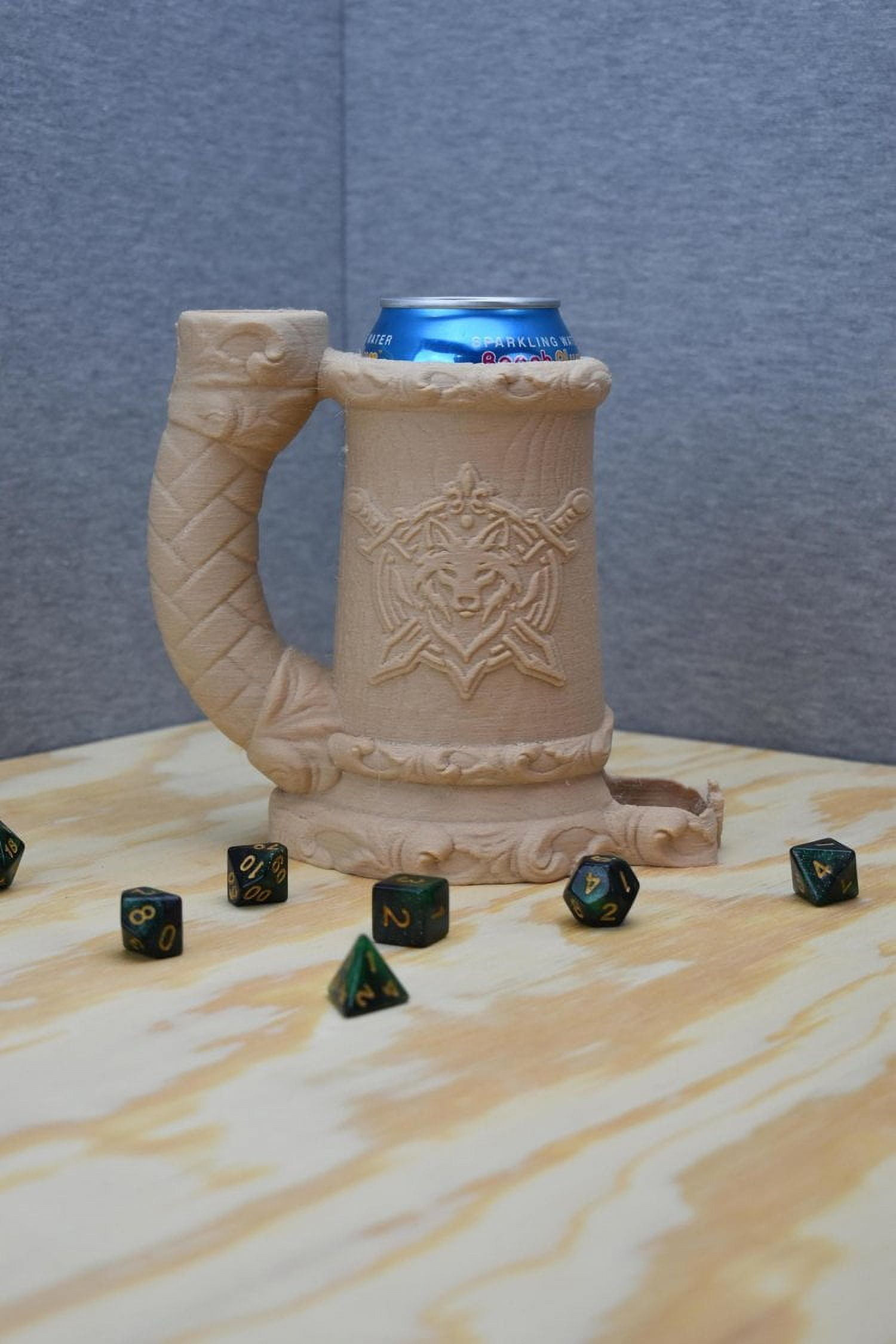 Wolf Crest Dice Tower with Can Cozy & Storage - DND Dice Tower ...