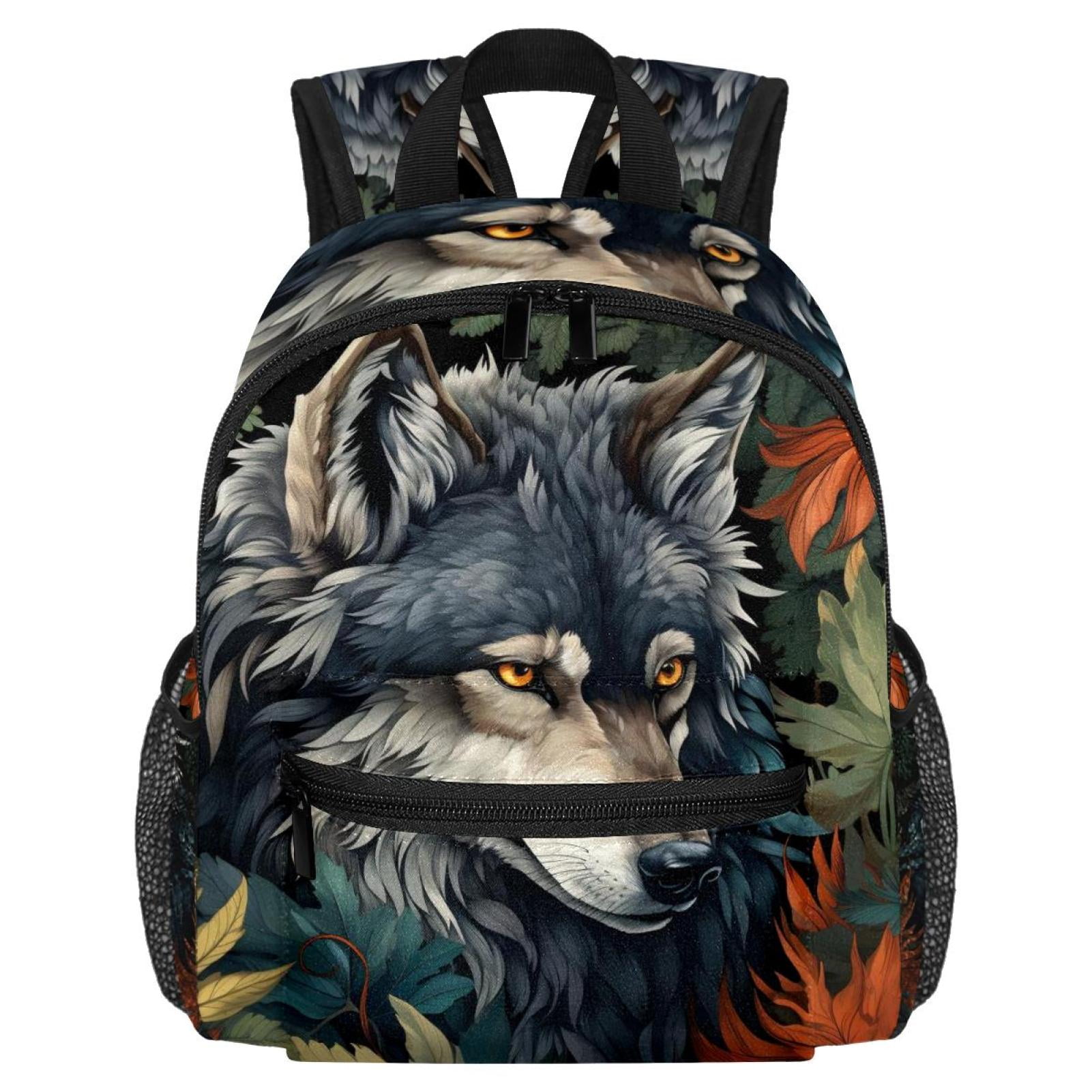 Wolf Cute Book Bag with Adjustable Shoulder Strap, Large Capacity ...