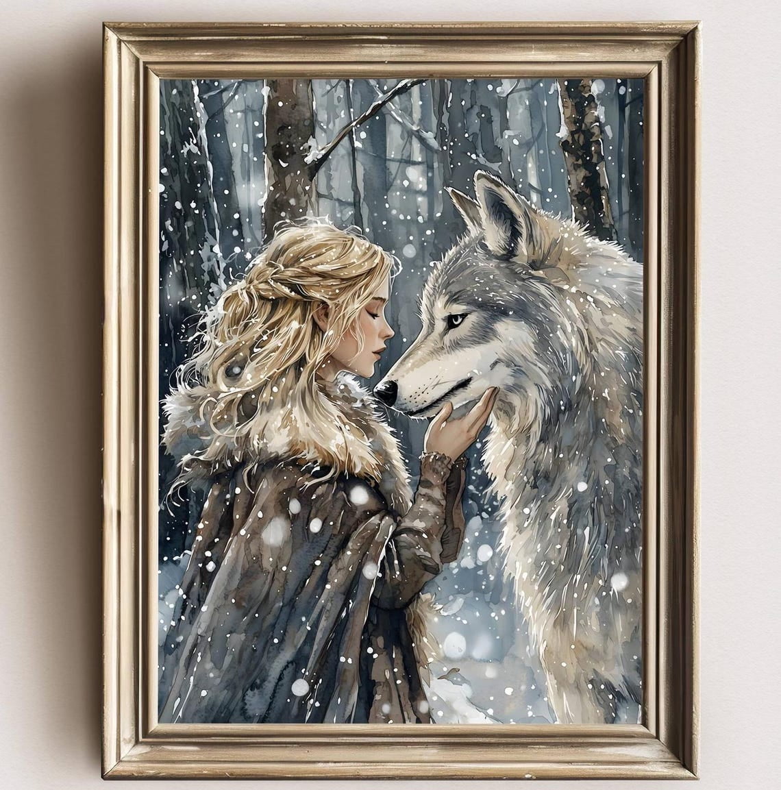 She And Her Wolf, Dark Academia, Wolves Art, Goth Moody Victorian Wall ...