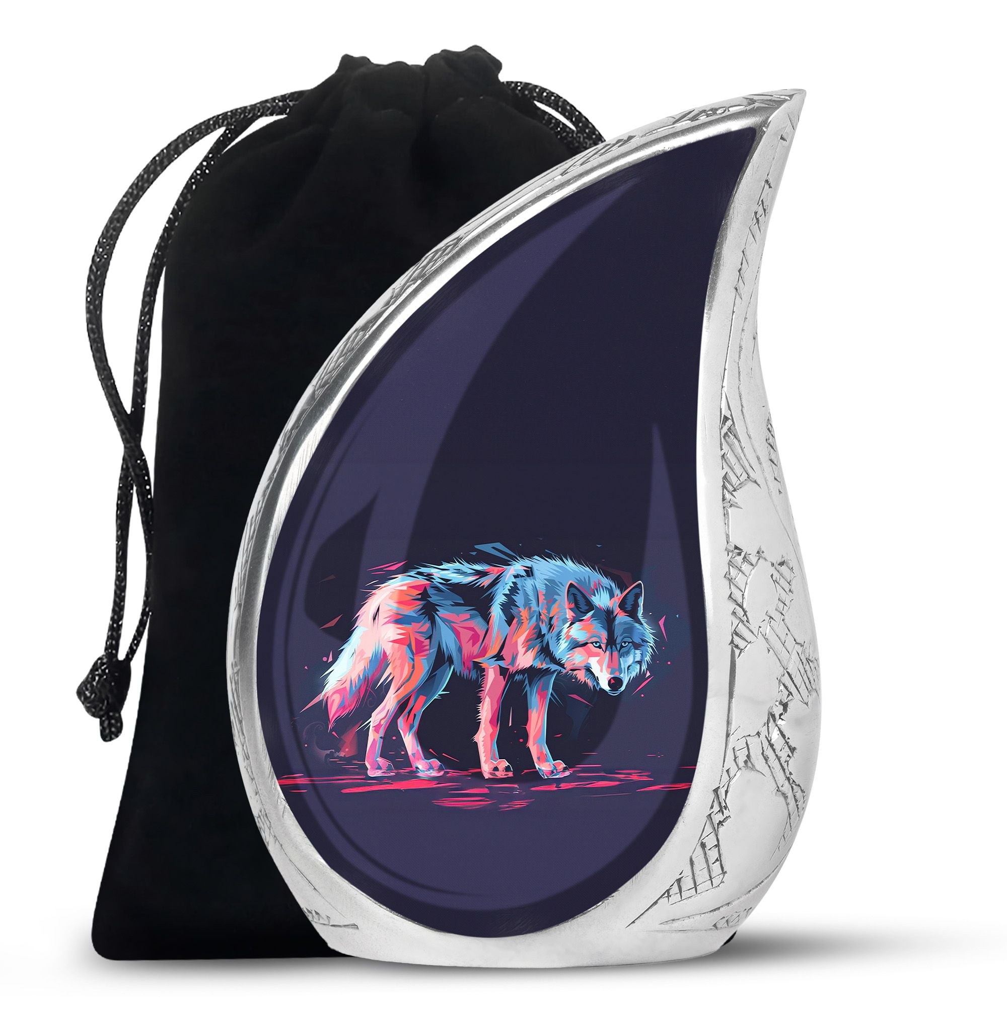 Wolf Decorative Urns, Teardrop Urns for Ashes Adult Male, Burial Urn for Adult Human Ashes, Urn ...