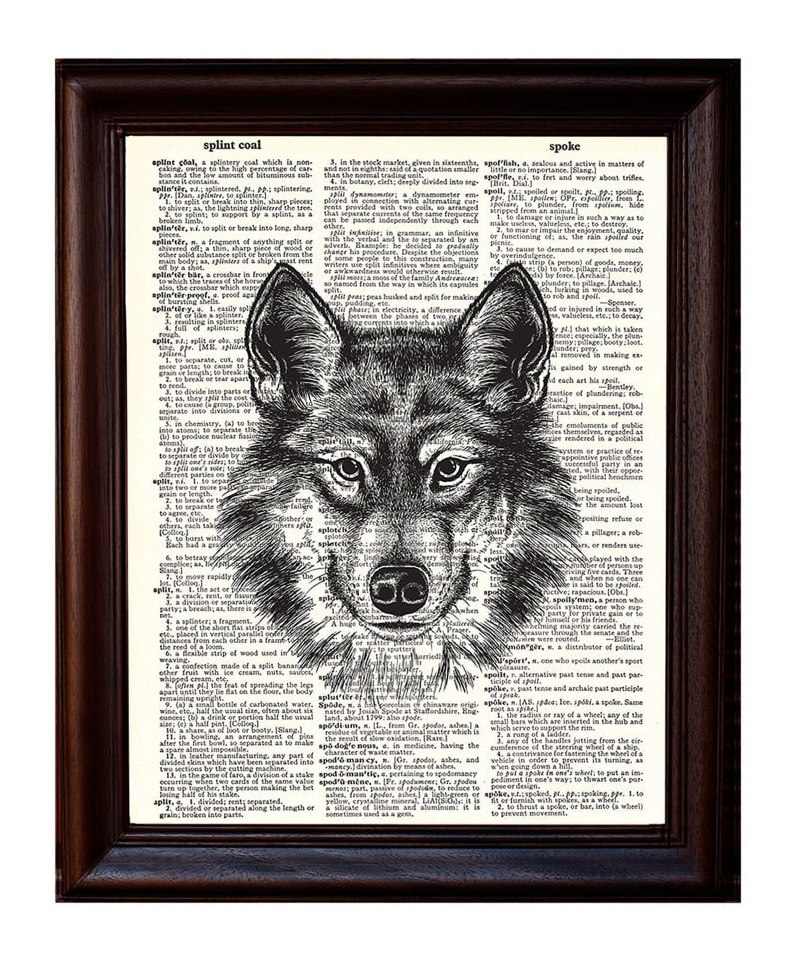 Wolf - Dictionary Art Print Printed On Authentic Vintage Dictionary ...