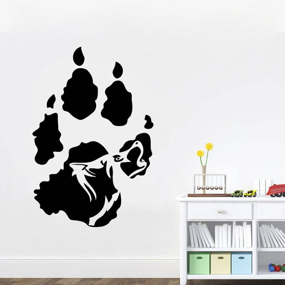 Wolf Dog Animals anime wall decal Wolf Vinyl Wall Stickers 62x42cm ...