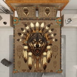 Wolf Dreamcatcher Quilt Bedding Set, Native Inspired Quilt Bed Set with ...