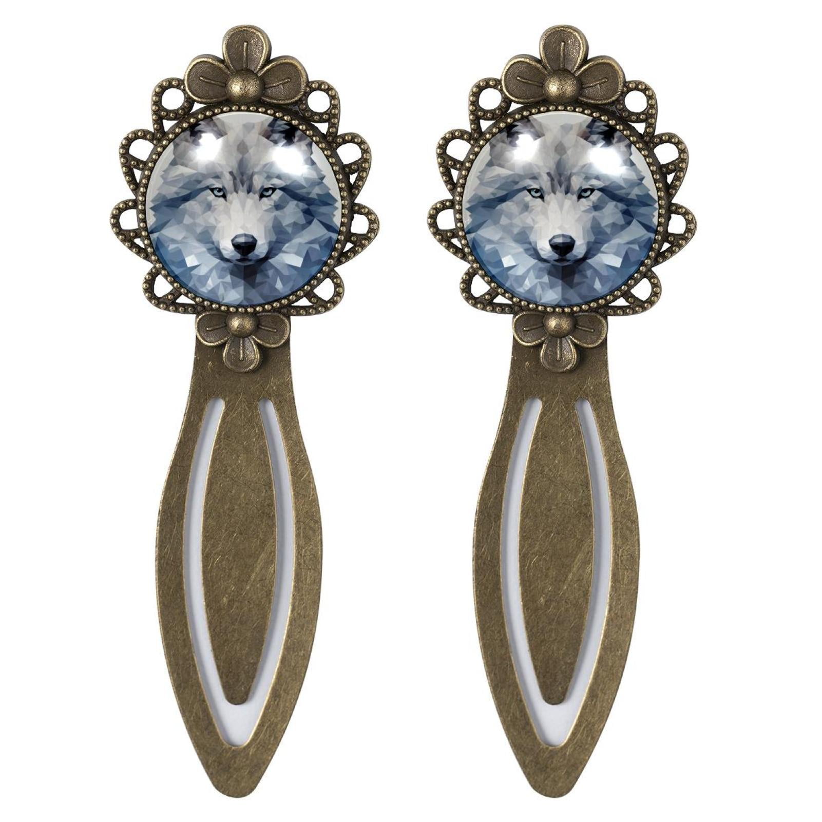 Wolf Elegant Copper-Colored Lace Bookmarks - Stainless Steel Book ...