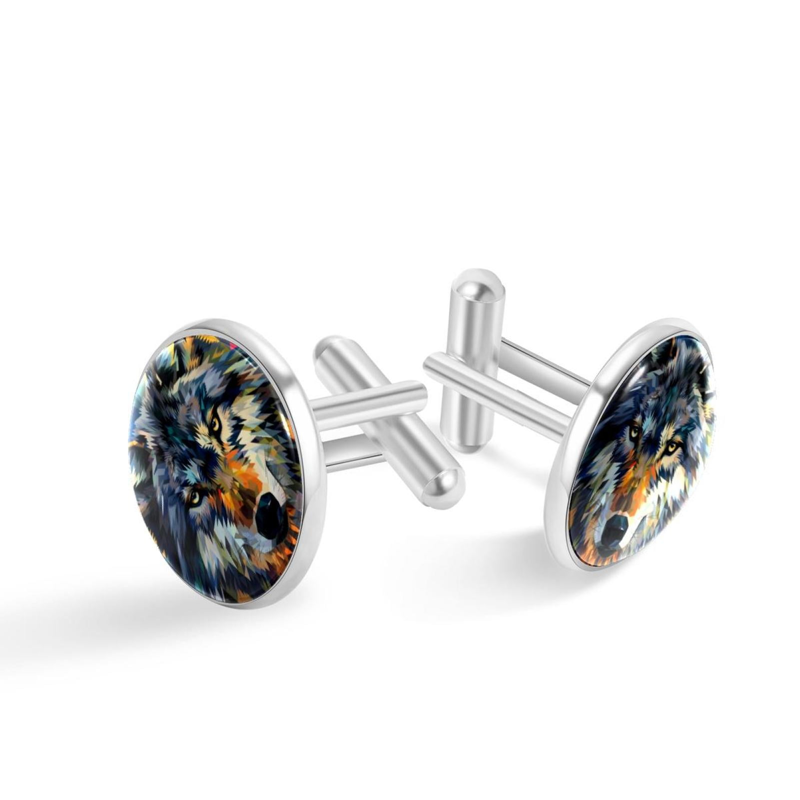 Wolf Elegant Cufflinks Set for Men, Stainless Steel, for Formal Attire ...