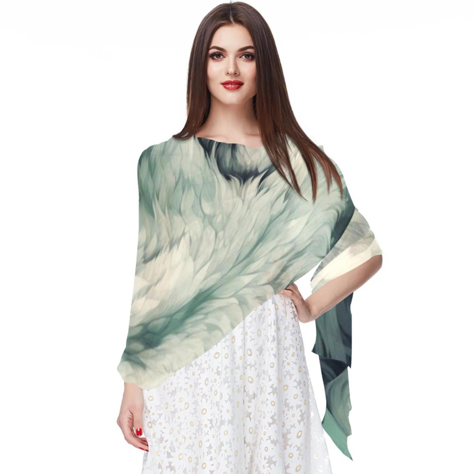 Wolf Elegant Silk Scarf - Translucent Chiffon Yarn - Lightweight and ...