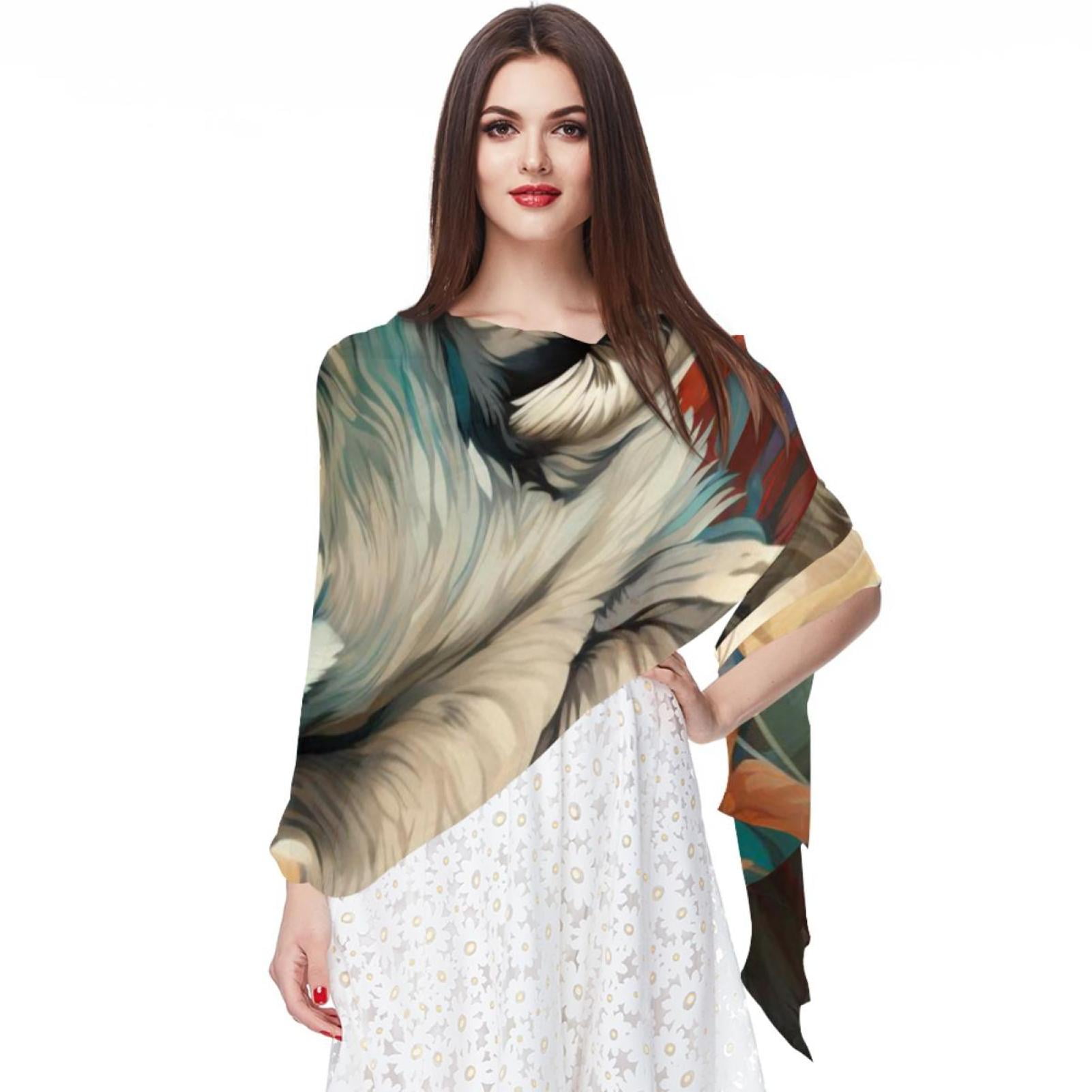 Wolf Elegant Translucent Chiffon Hair Scarf | Light & Breathable Silk ...