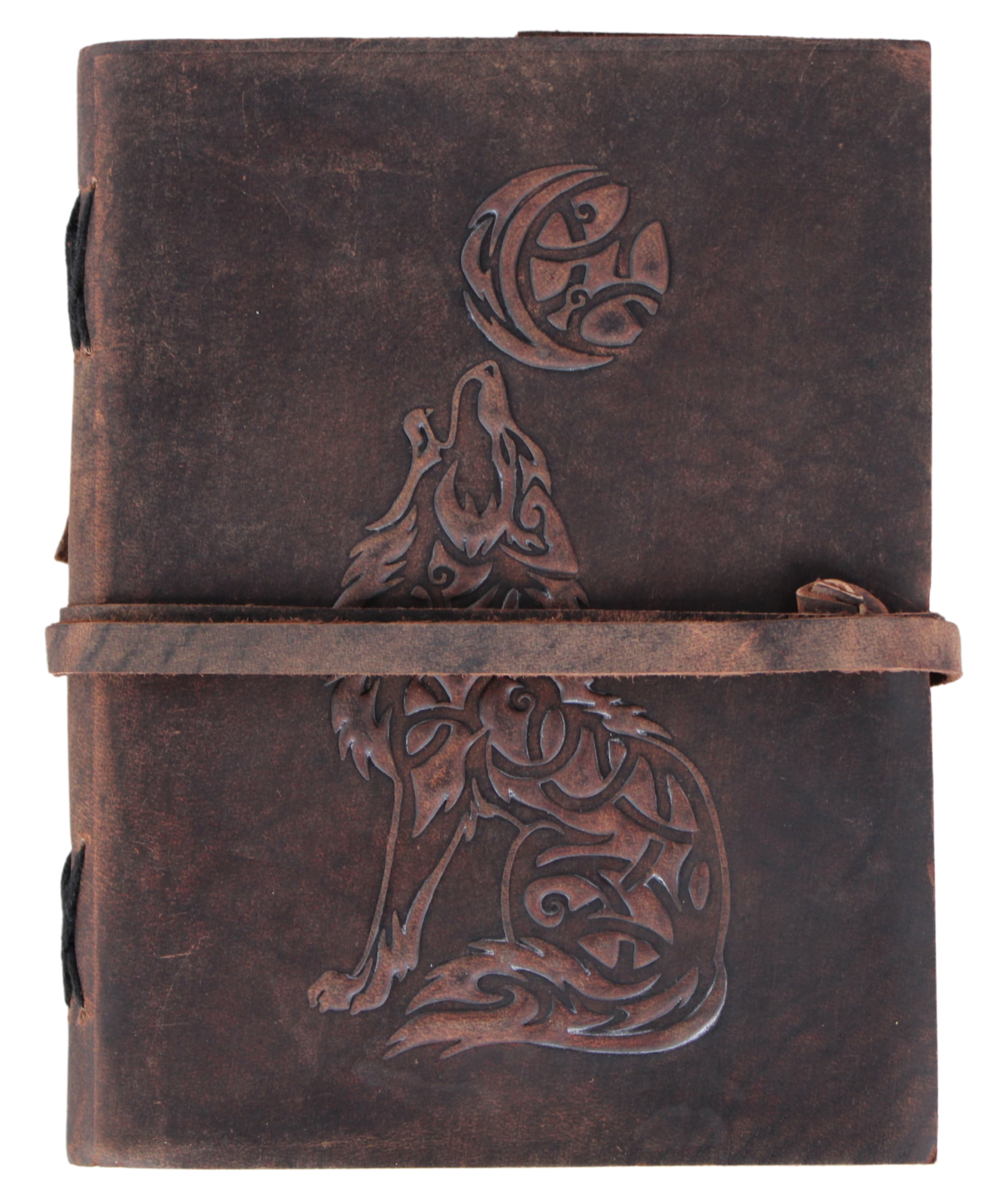 Wolf Embossed Handmade Leather Diary Bound Journal Writing Notebook ...