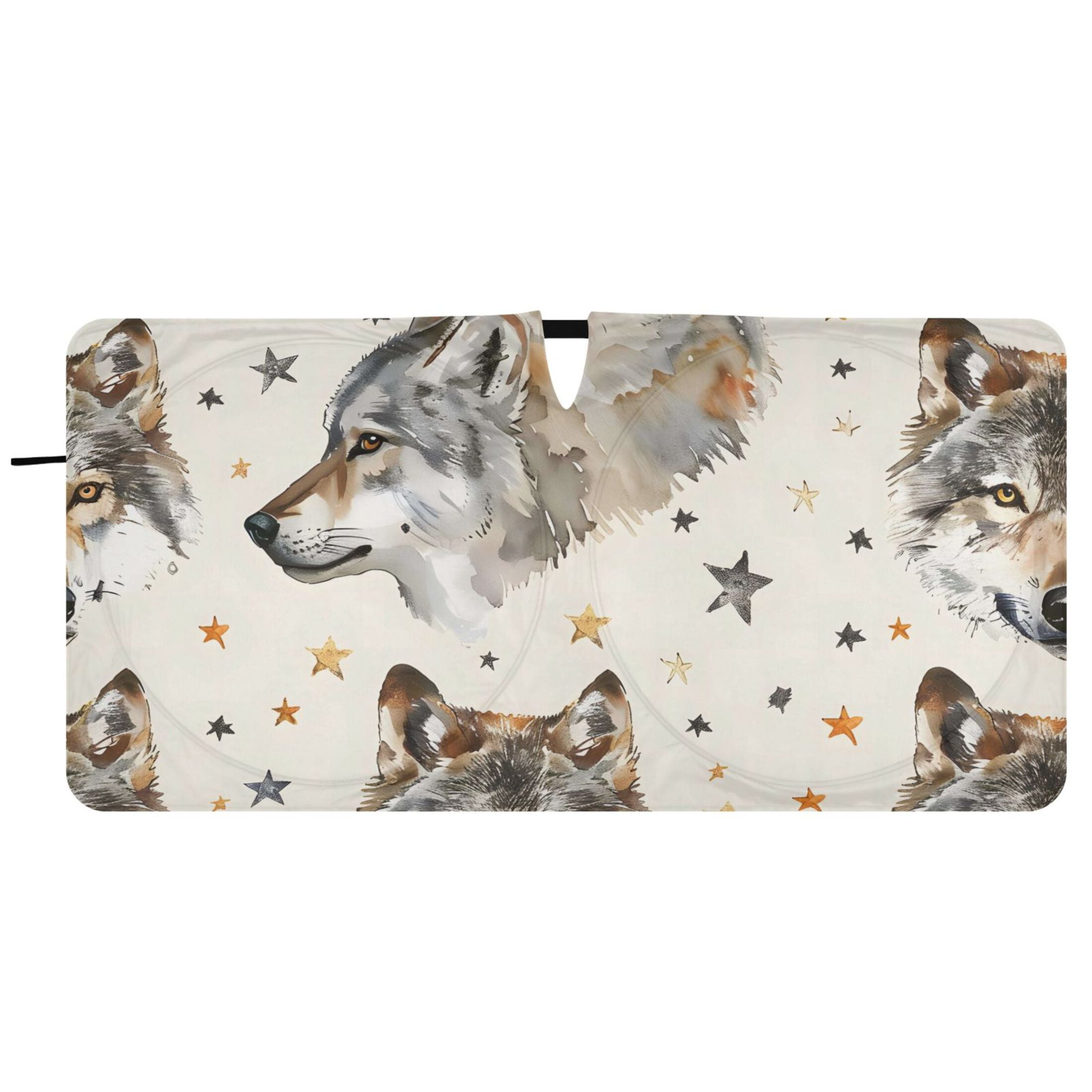 Wolf Face Stars Car Windshield Sun Shade Foldable Front Window Shades ...