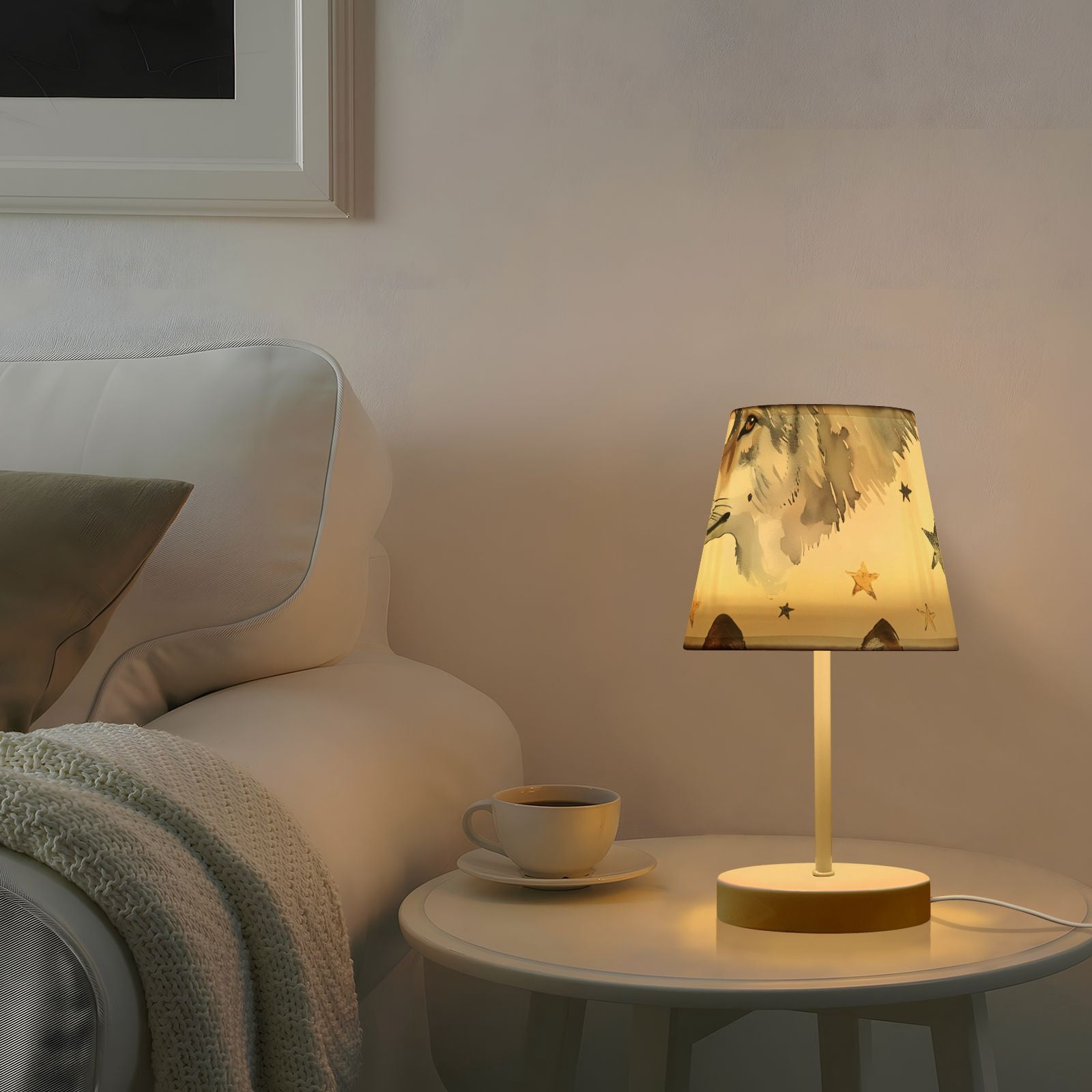 Wolf Face Stars Desk Lamp 3 Color Modes LED Table Lamp Nightstand ...