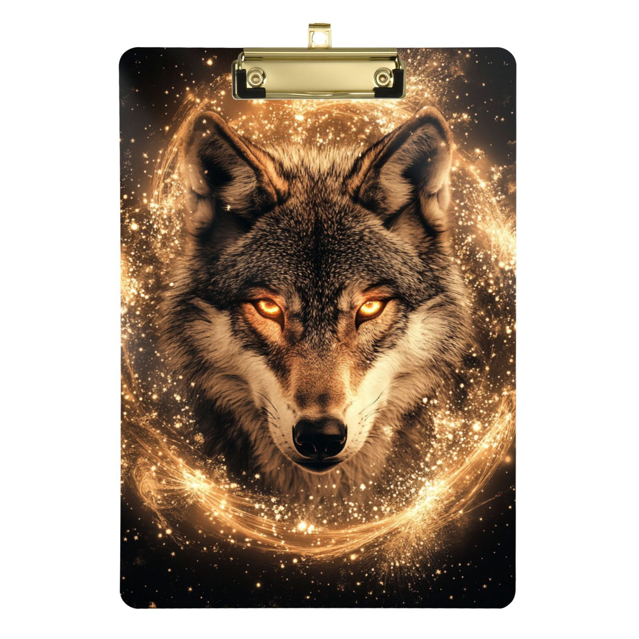 Wolf Face with Shining Stars Acrylic Clipboard Drawing Board Clipboard ...