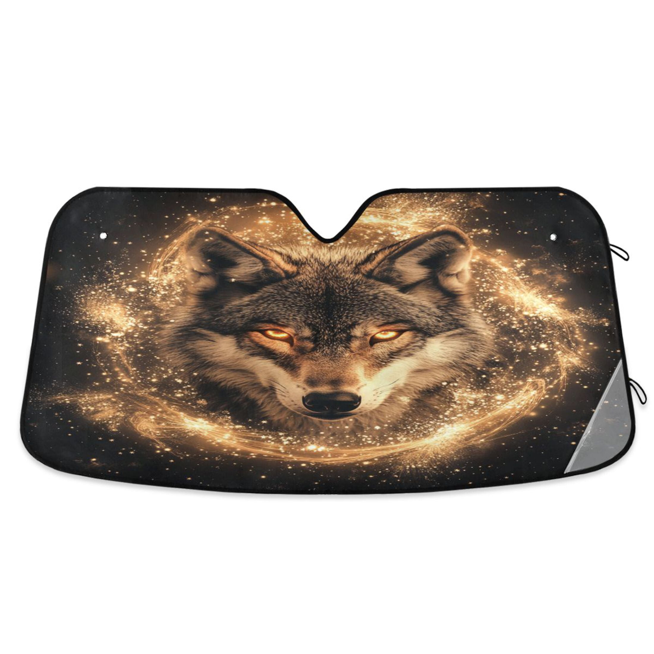 Wolf Face with Shining Stars Windshield Sun Shade Automobile Visor ...