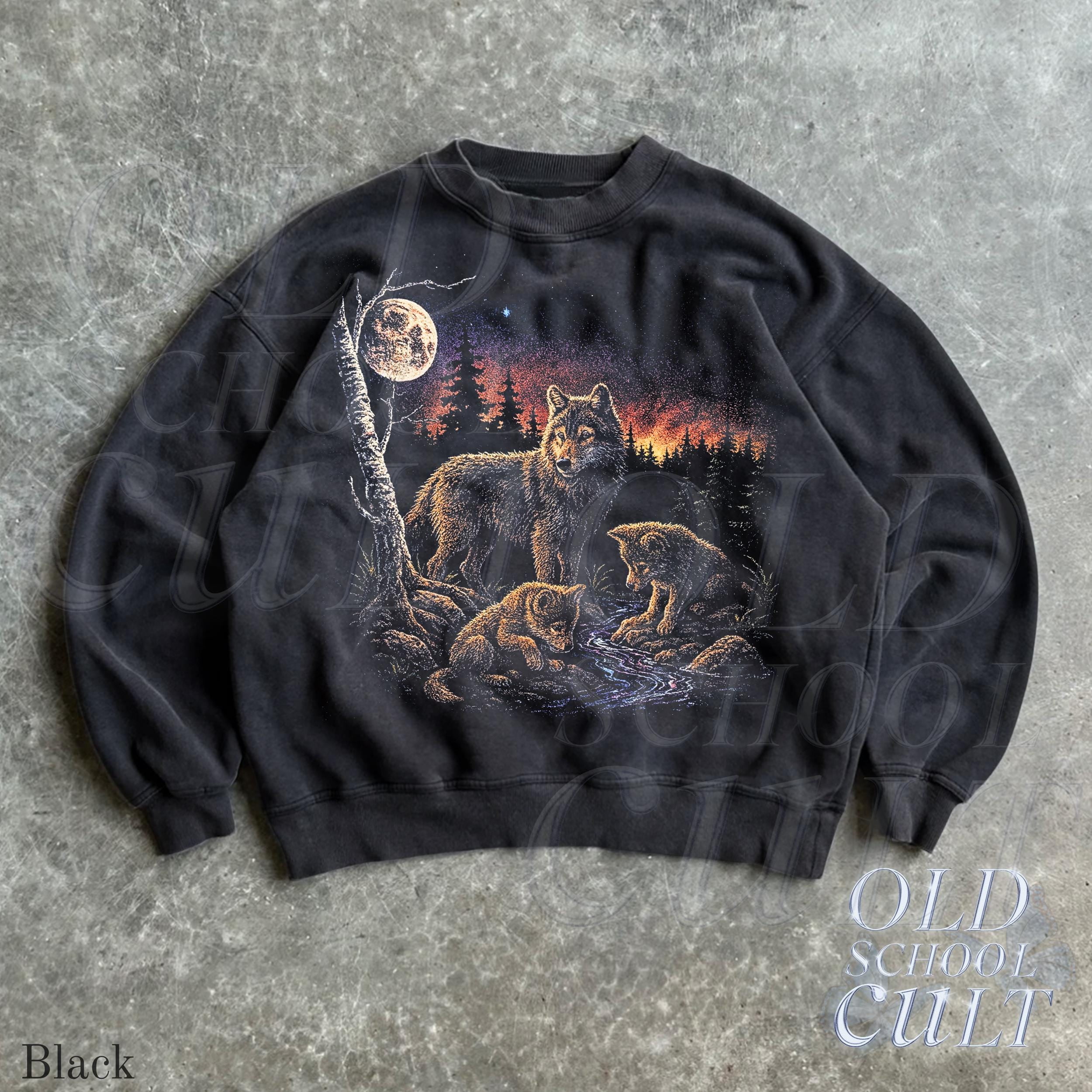 Wolf Family Vintage 90s Sweatshirt, Retro Wildlife Crewneck, Nostalgia ...