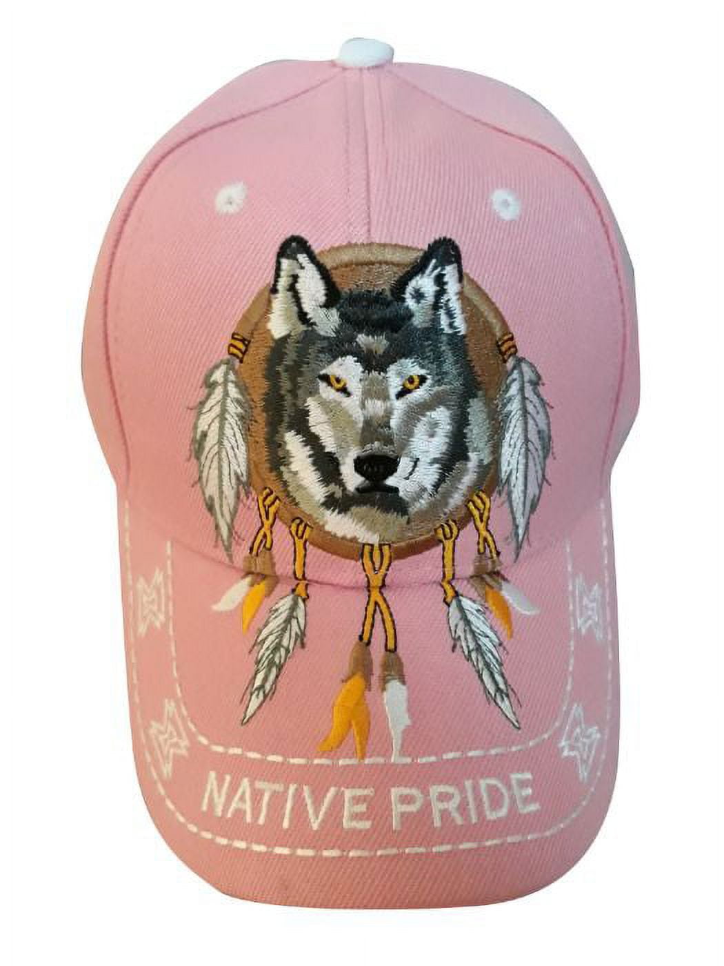 Wolf & Feathers Native Pride Baseball Caps Embroidered - Pink Color ...