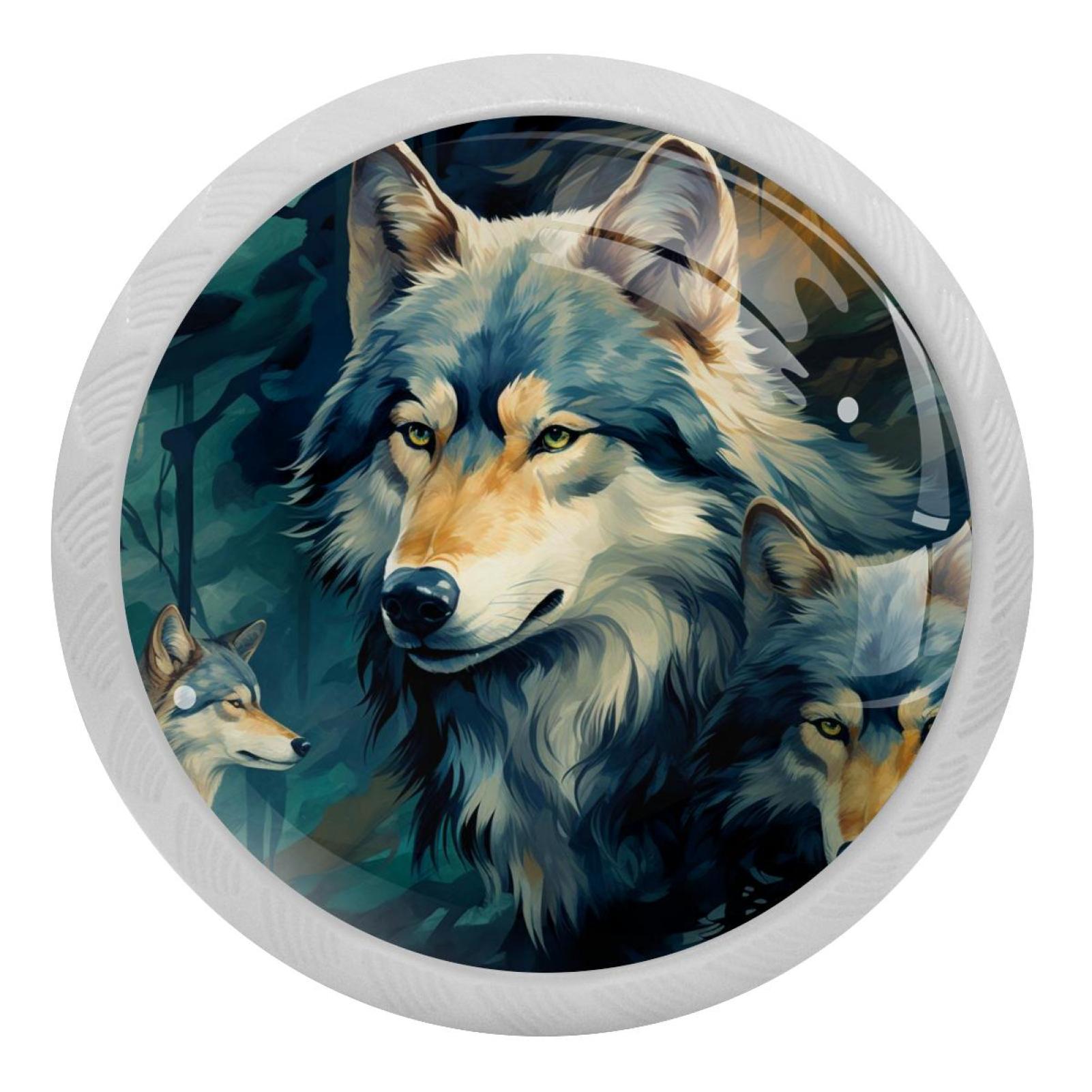 Wolf Fluorescent Drawer Pulls: Round 4-Pack - Glow-in-the-Dark Knobs ...