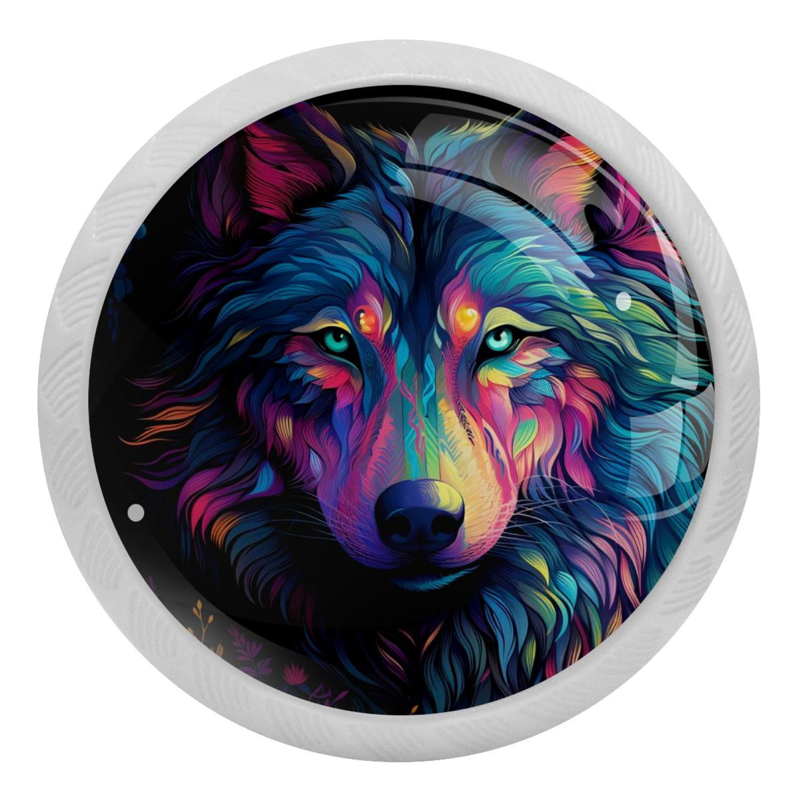 Wolf Fluorescent Drawer Pulls: Round 4-Pack Glow-in-the-Dark Knobs for ...