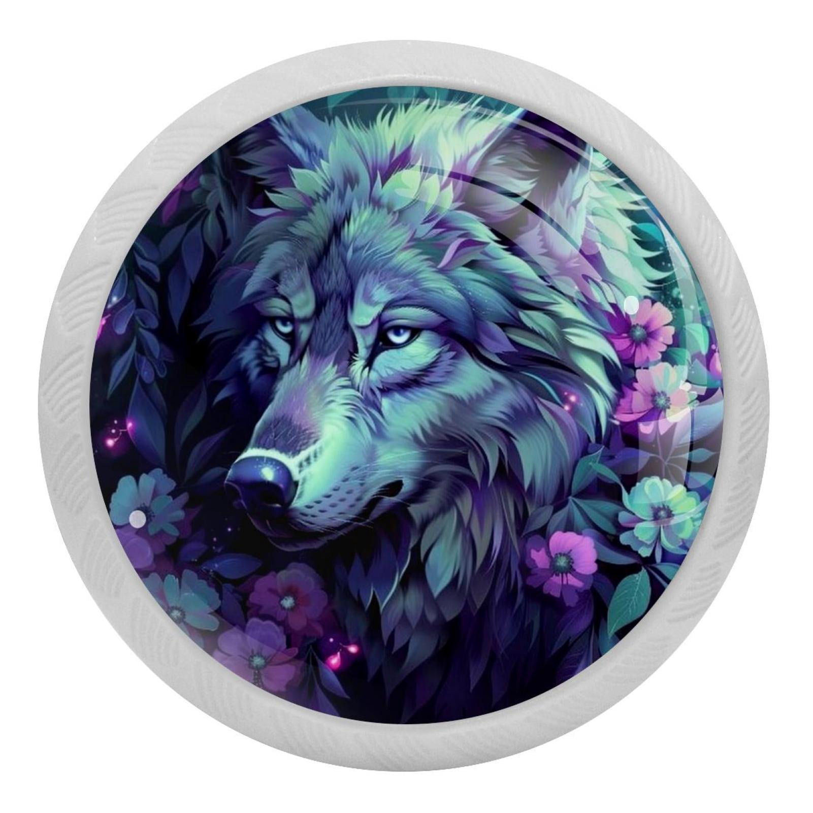 Wolf Fluorescent Drawer Pulls - Round 4-Pack Glow-in-the-Dark Knobs for ...