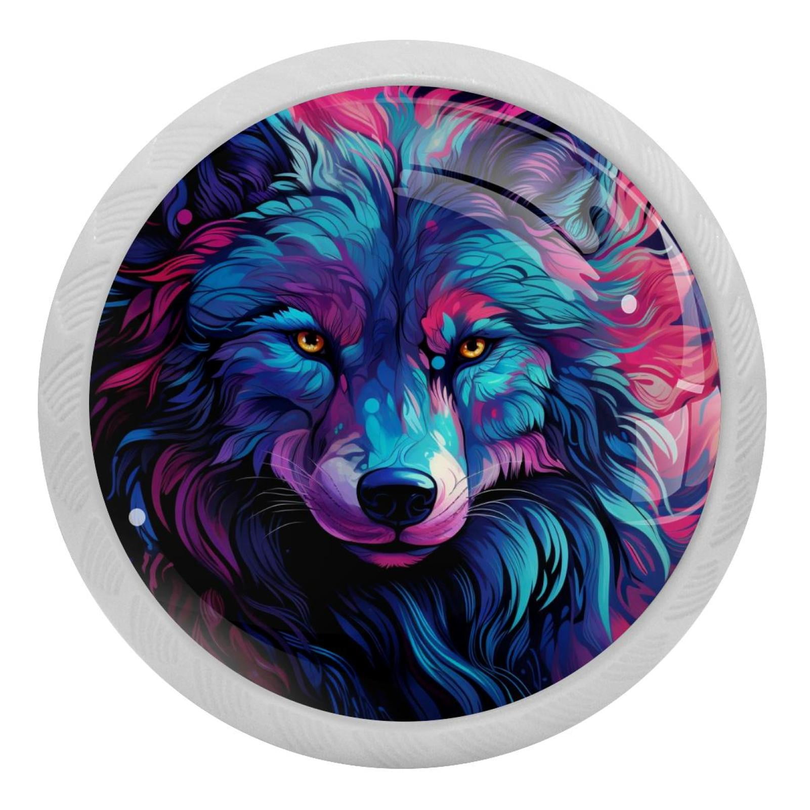 Wolf Fluorescent Drawer Pulls - Round Knobs - Glow-in-the-Dark Door ...