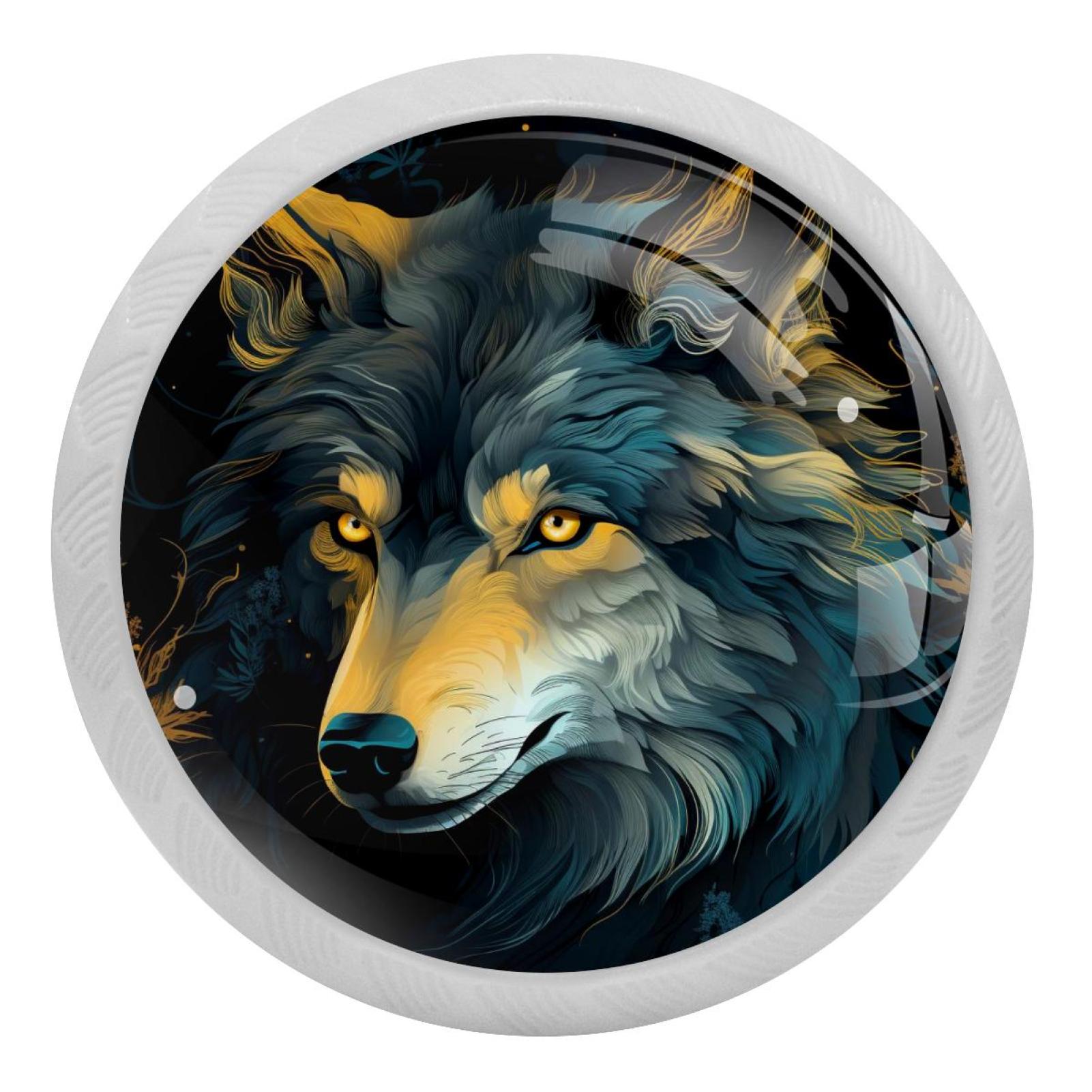 Wolf Fluorescent Drawer Pulls with Screws: Round 4-Pack of Glow-in-the ...