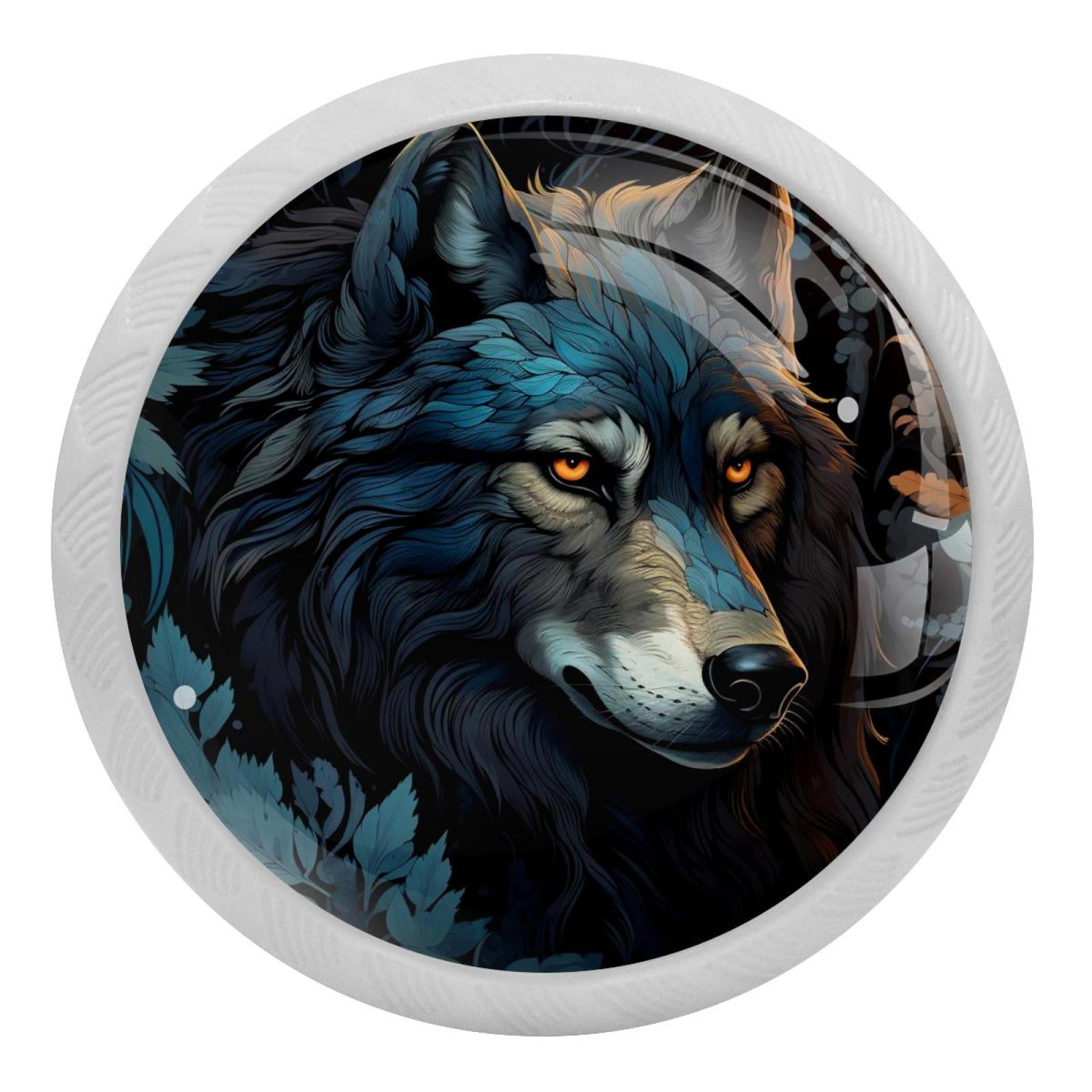 Wolf Fluorescent Drawer Pulls with Screws - Round 4-Pack Glow-in-the ...