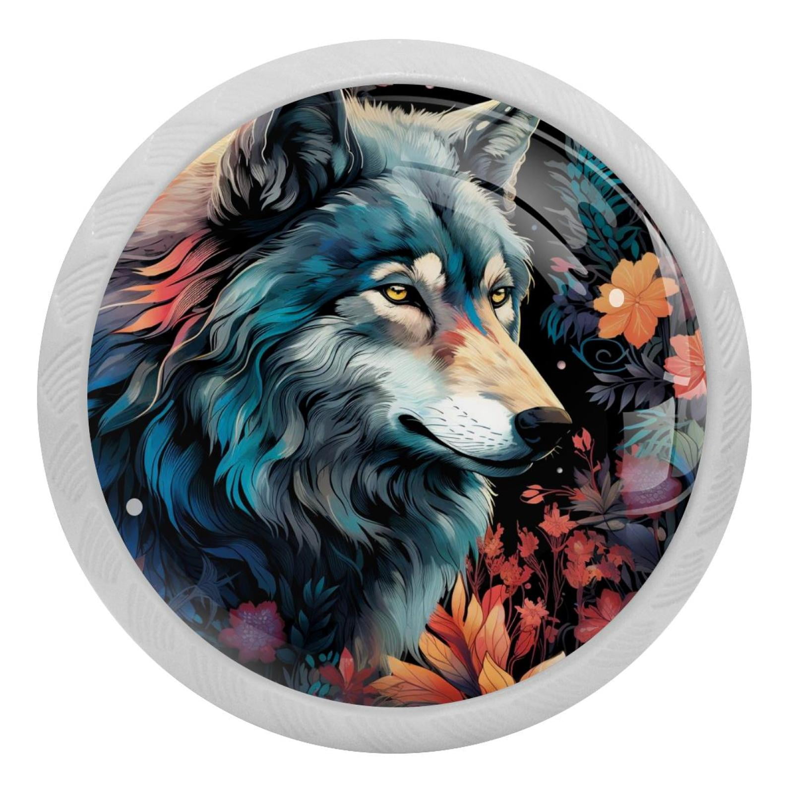 Wolf Fluorescent Drawer Pulls with Screws - Round 4-Pack Glow-in-the ...