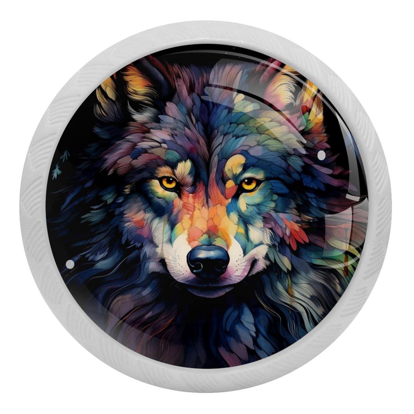 Wolf Fluorescent Drawer Pulls with Screws: Round 4-Pack Glow-in-the ...