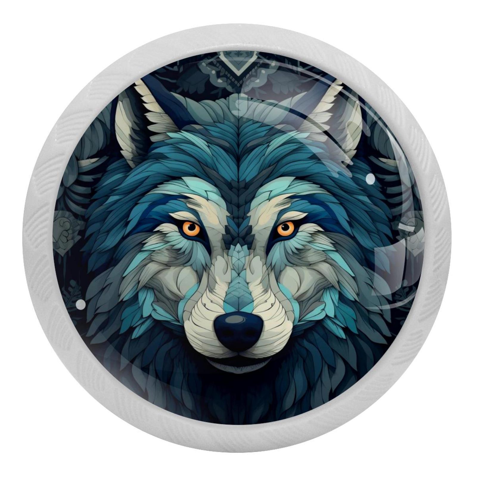 Wolf Fluorescent Drawer Pulls with Screws: Round 4-Pack Glow-in-the ...