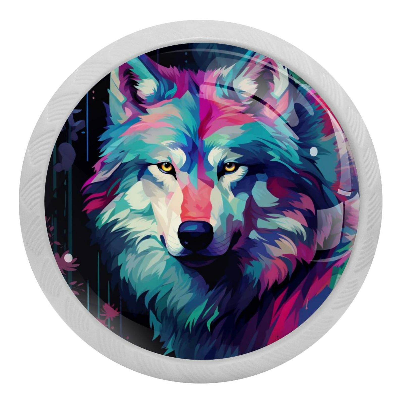 Wolf Fluorescent Drawer Pulls with Screws - Round 4-Pack - Glow-in-the ...