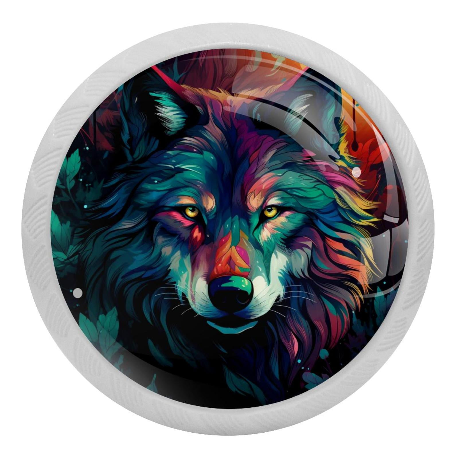 Wolf Fluorescent Drawer Pulls with Screws - Round 4-Pack - Glow-in-the ...