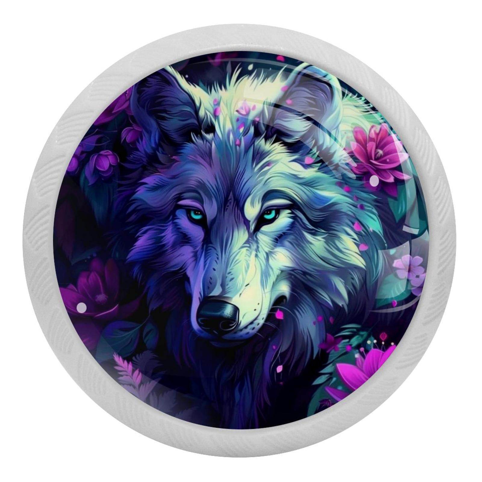 Wolf Fluorescent Drawer Pulls with Screws - Round 4-Pack Glow-in-the ...