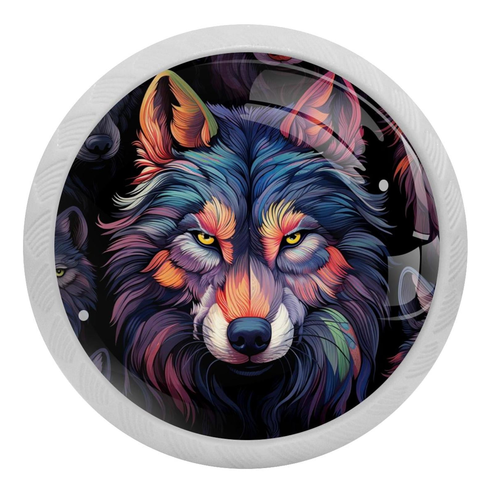 Wolf Fluorescent Drawer Pulls with Screws: Round 4-Pack Glow-in-the ...