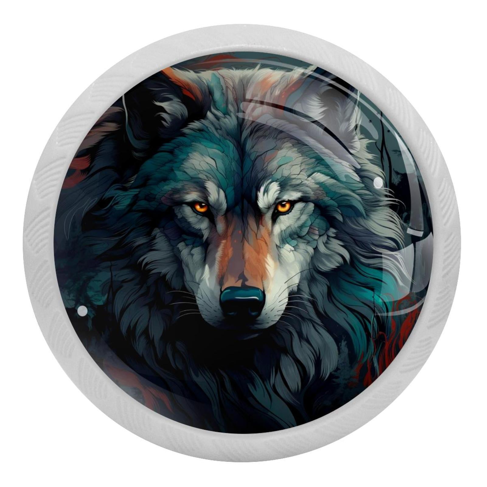 Wolf Fluorescent Drawer Pulls with Screws - Round 4-Pack, Glow-in-the ...