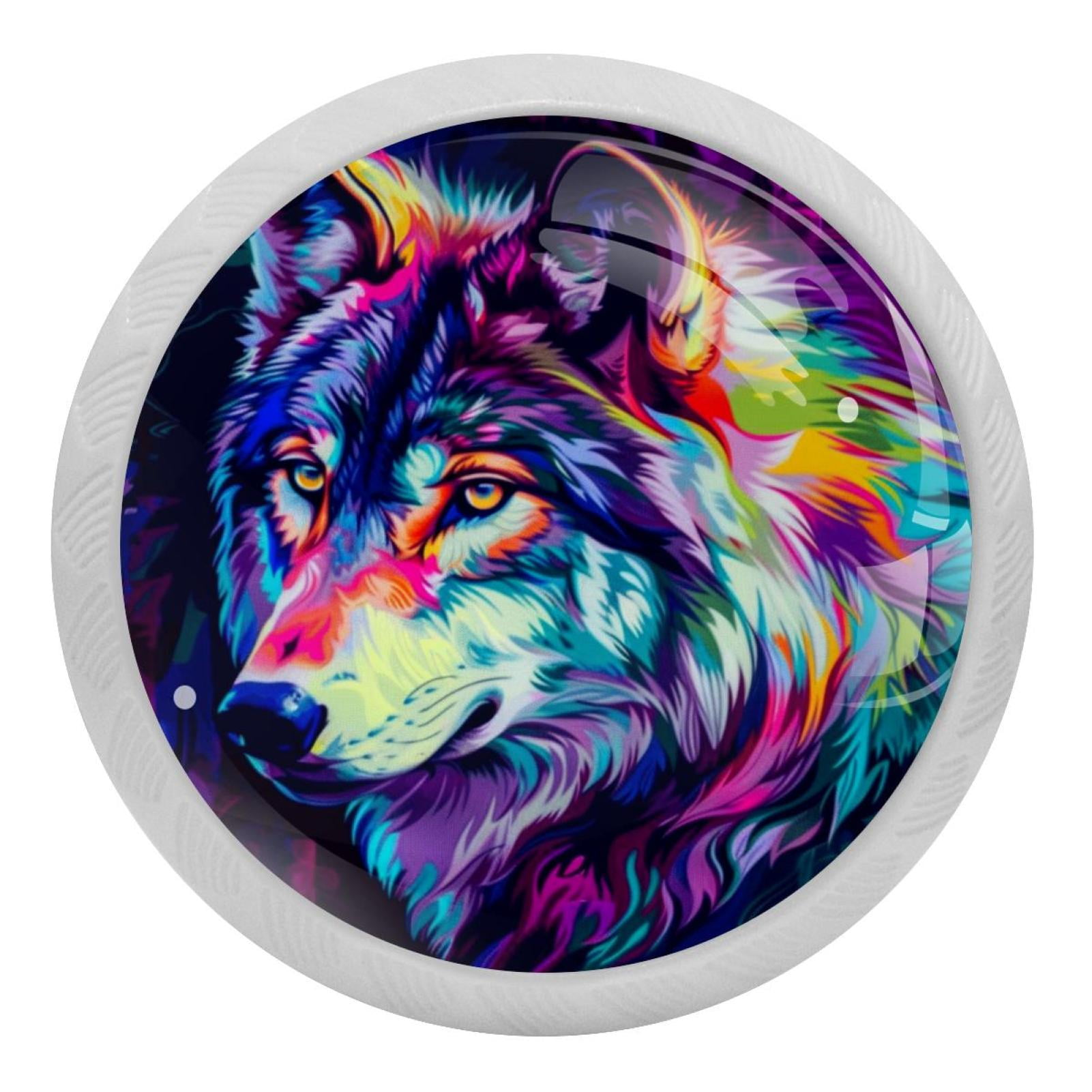 Wolf Fluorescent Drawer Pulls with Screws - Round 4-Pack, Glow-in-the ...