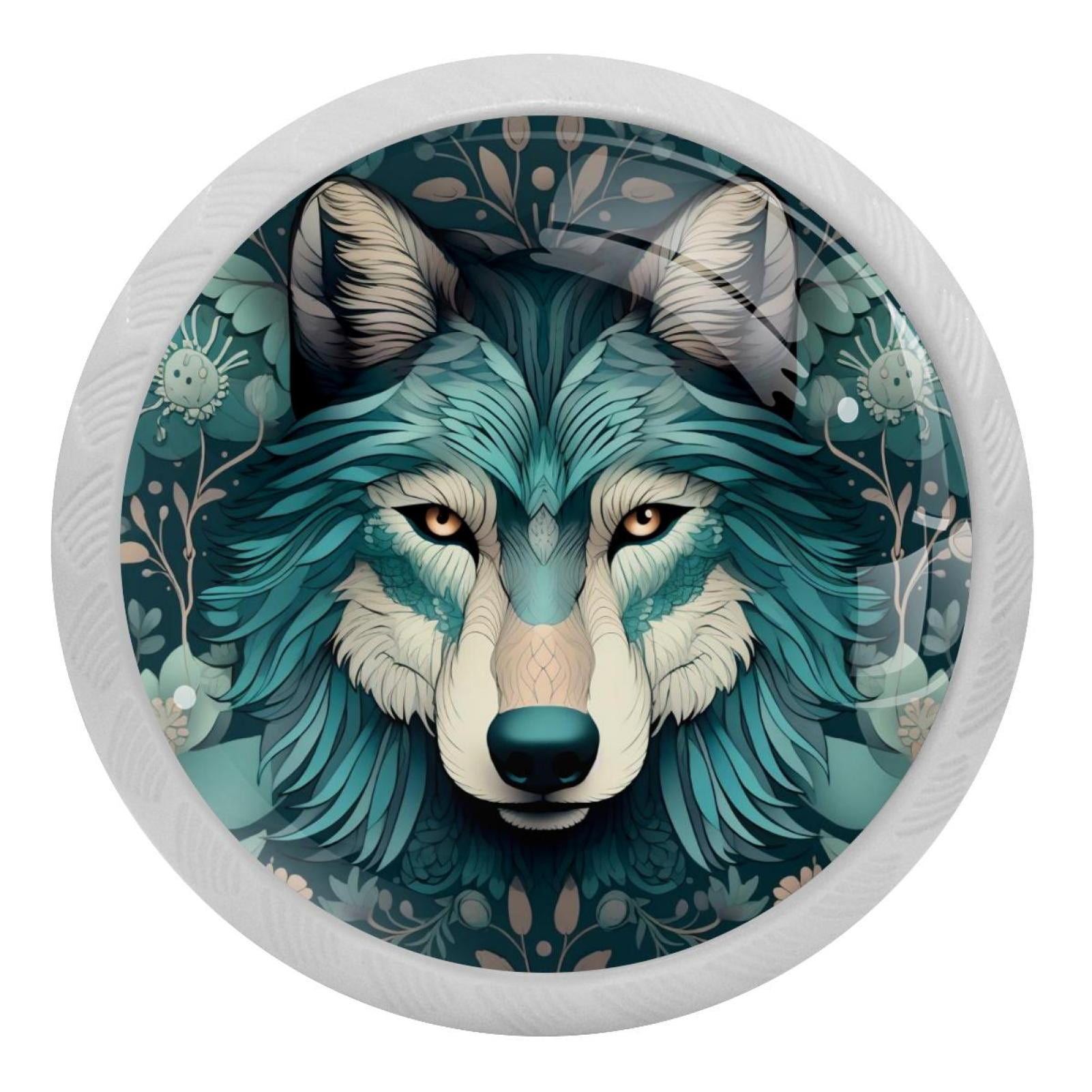 Wolf Fluorescent Glow-in-the-Dark Cabinet Door Knobs - Round 4-Pack ...