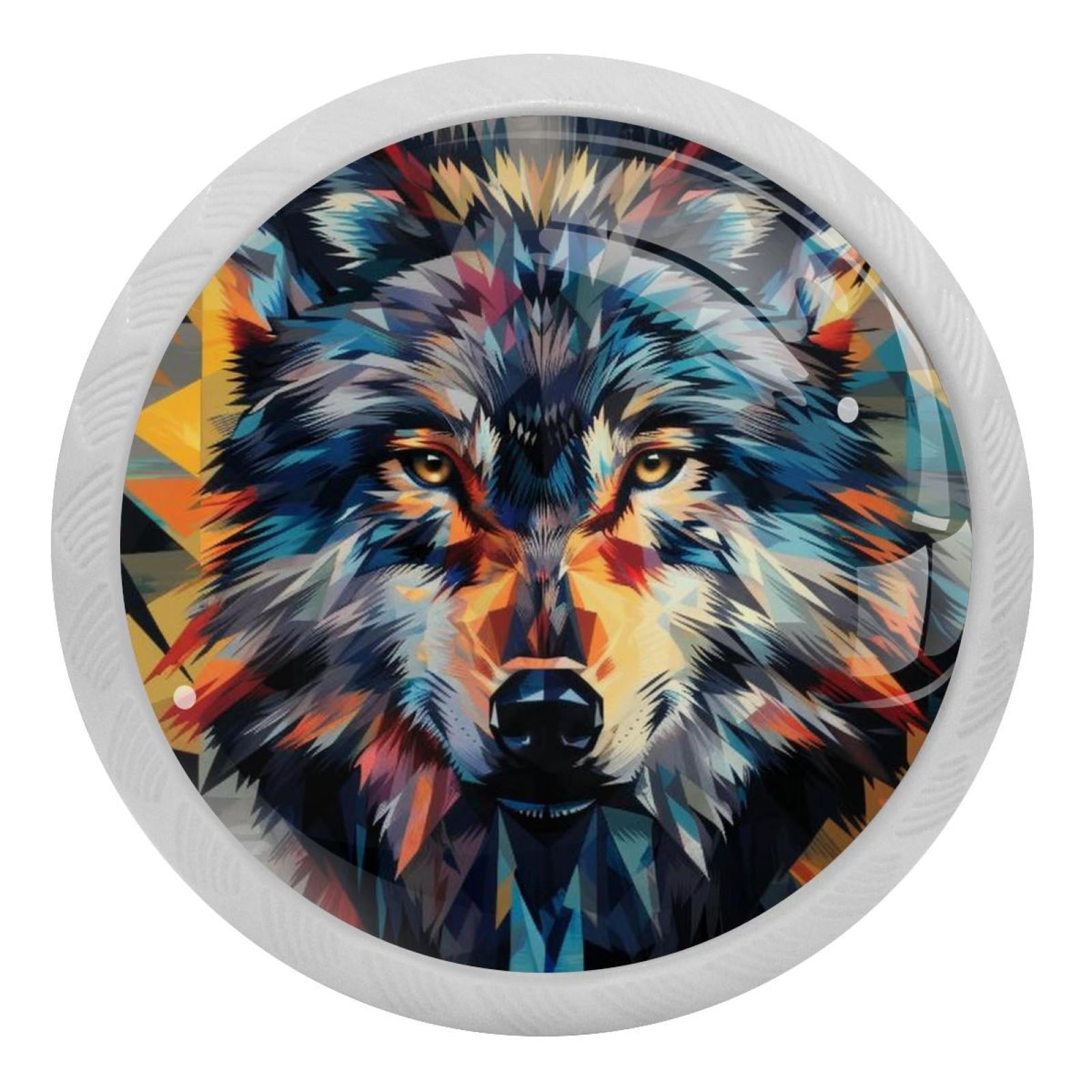 Wolf Fluorescent Glow-in-the-Dark Drawer Pulls: 4-Pack Round Knobs with ...