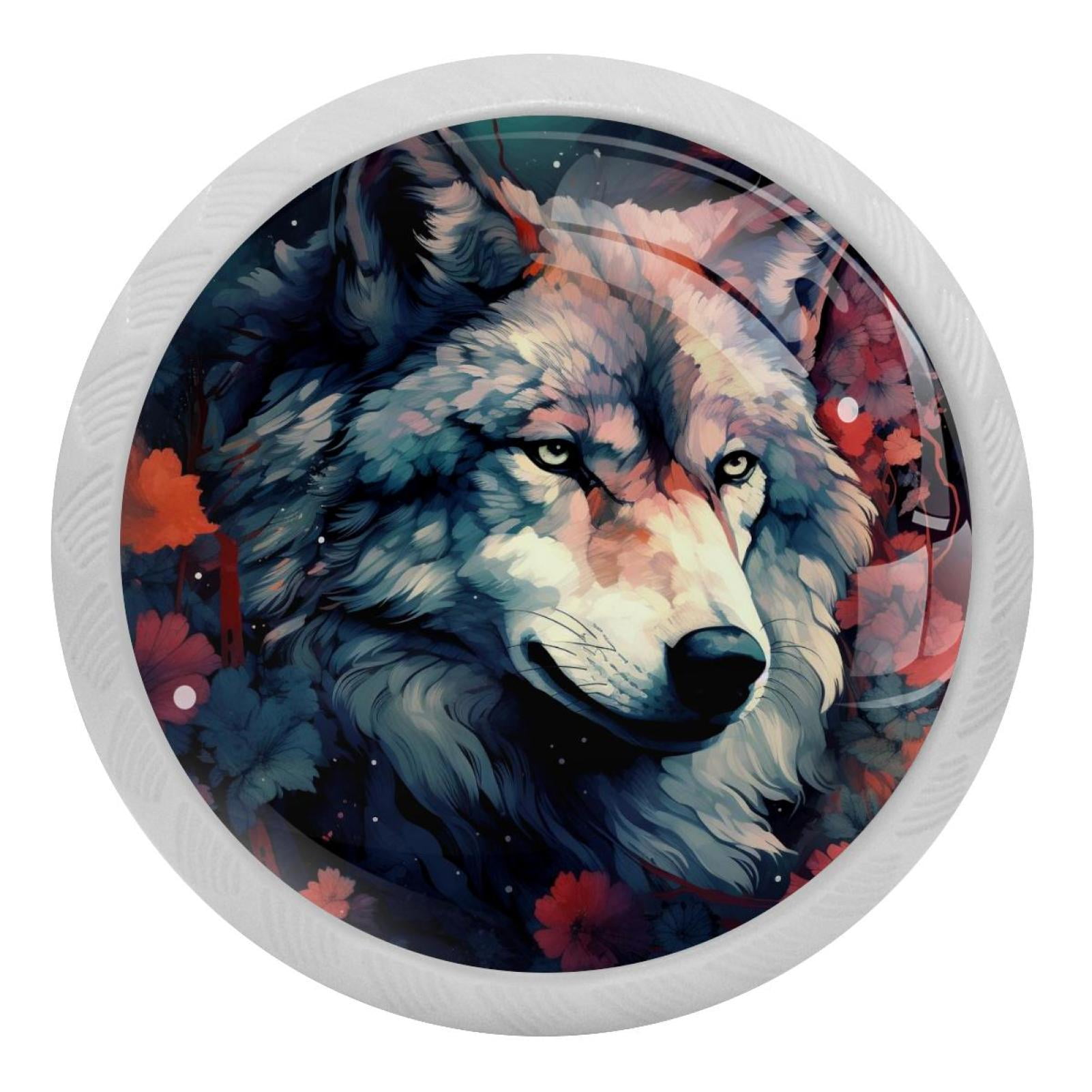 Wolf Fluorescent Glow-in-the-Dark Drawer Pulls: 4-Pack Round Knobs with ...