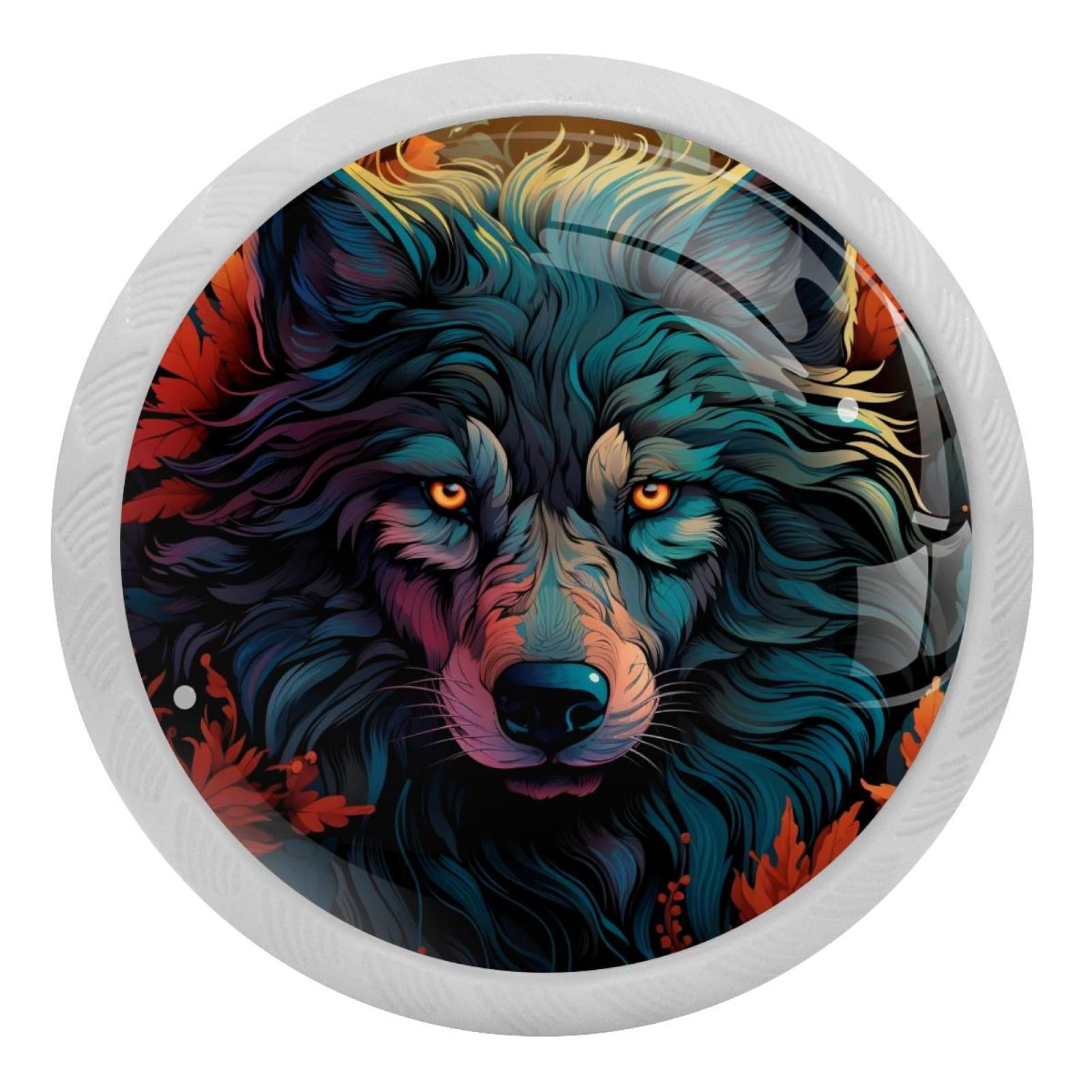 Wolf Fluorescent Glow-in-the-Dark Dresser Pulls with Screws - Round 4 ...