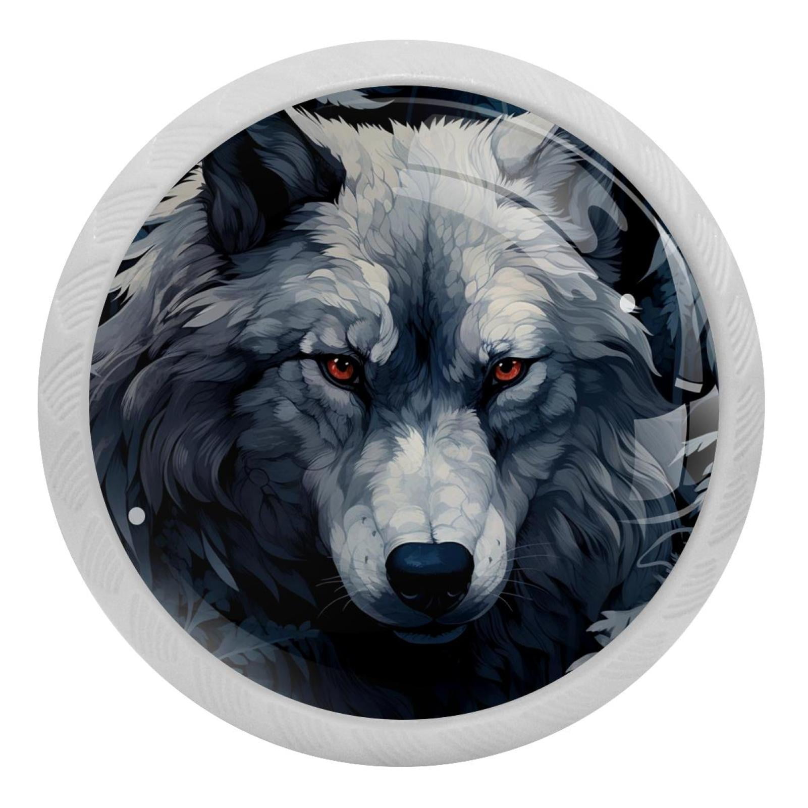 Wolf Fluorescent Glow-in-the-Dark Dresser Pulls with Screws - Round 4 ...