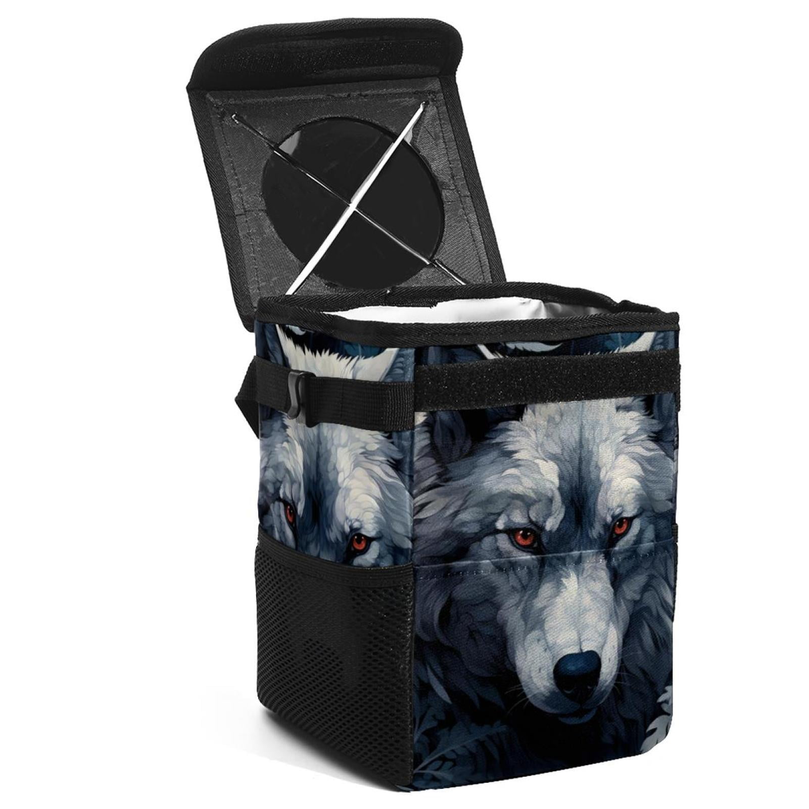 Wolf Foldable Car Trash Bin with Lid, Leak-Proof, Hanging Storage Bag ...