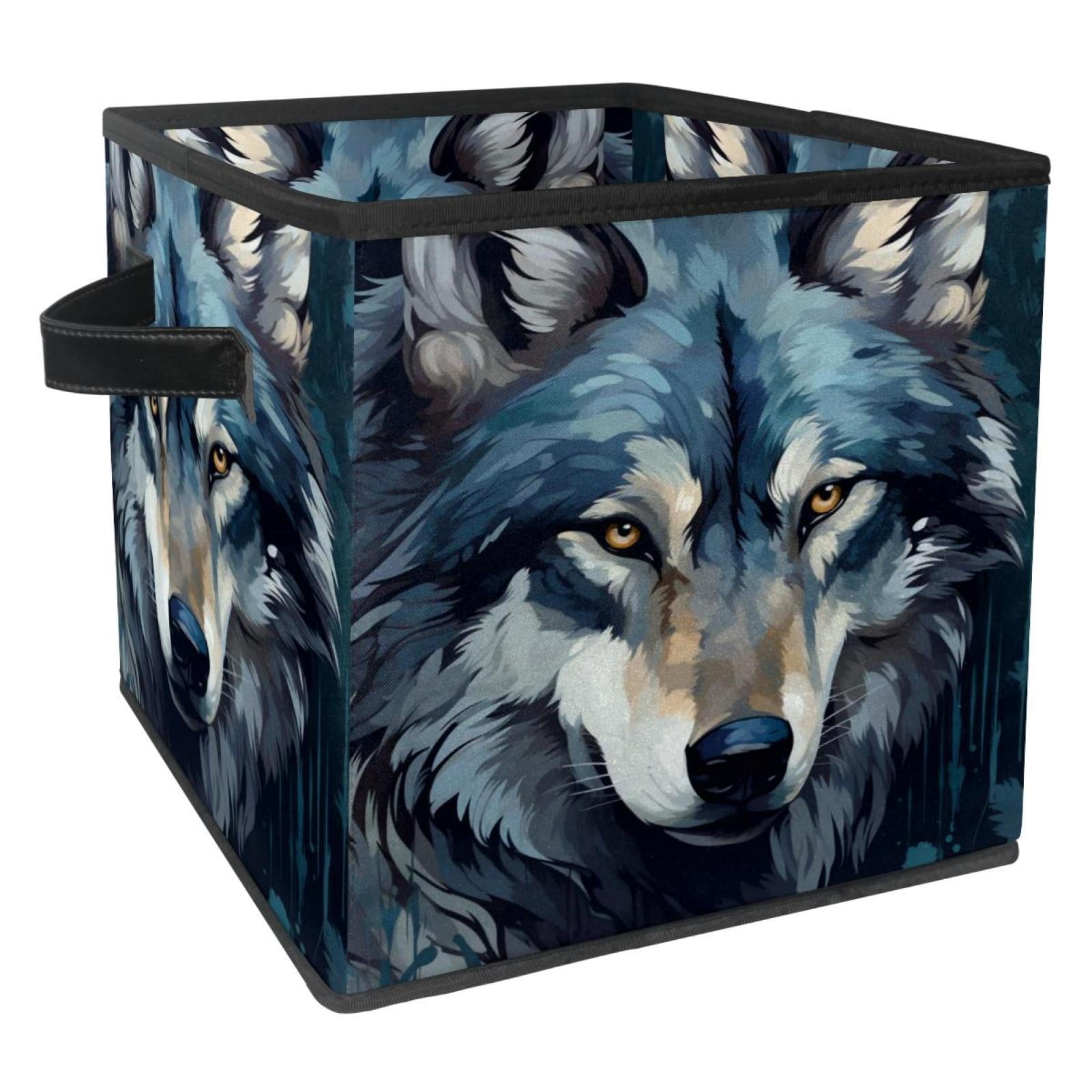 Wolf Foldable Cube Organizer with Handle for Clothes Storage Basket, 10 ...