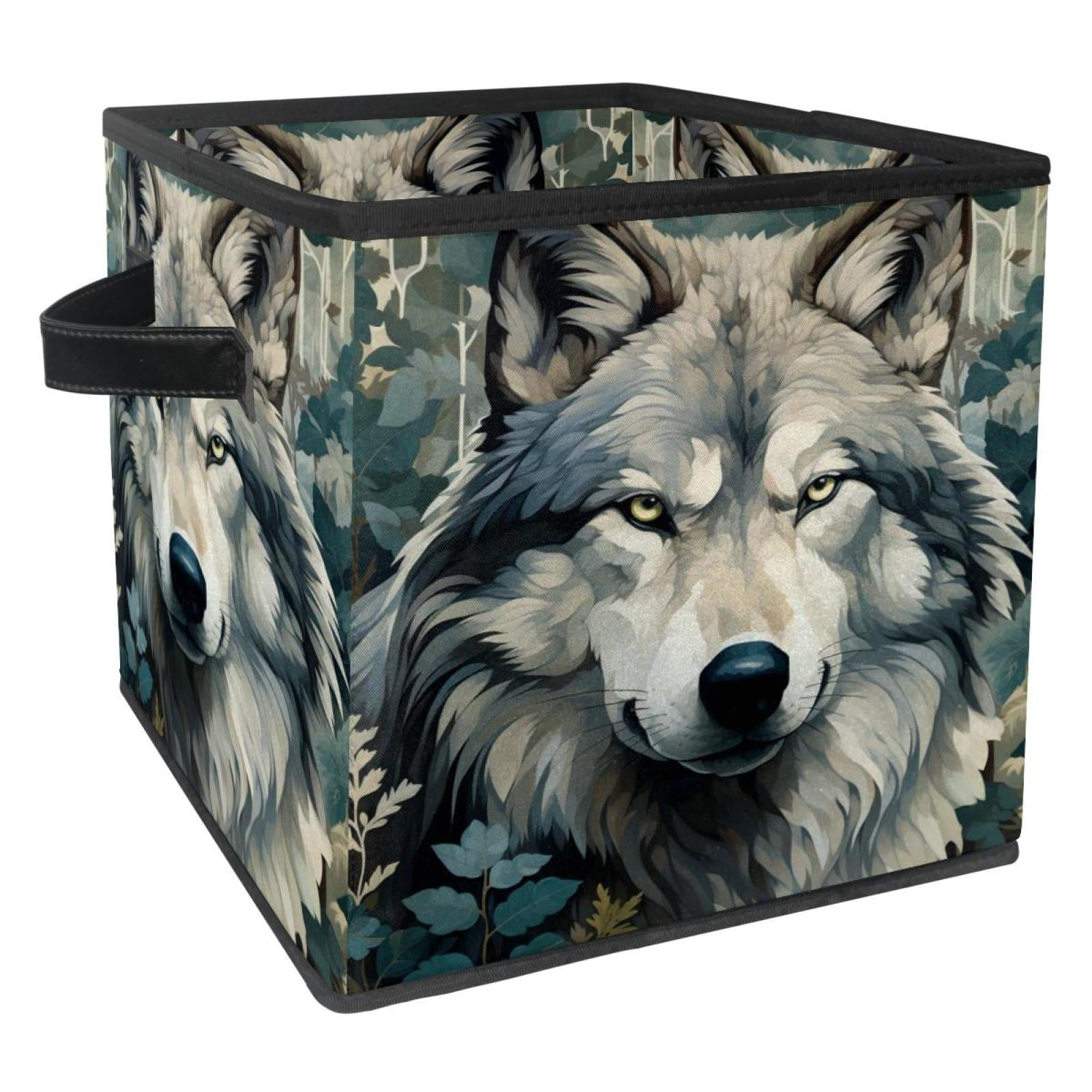 Wolf Foldable Storage Bin with Handle, 10.8"x10.5"x10.6", Large ...