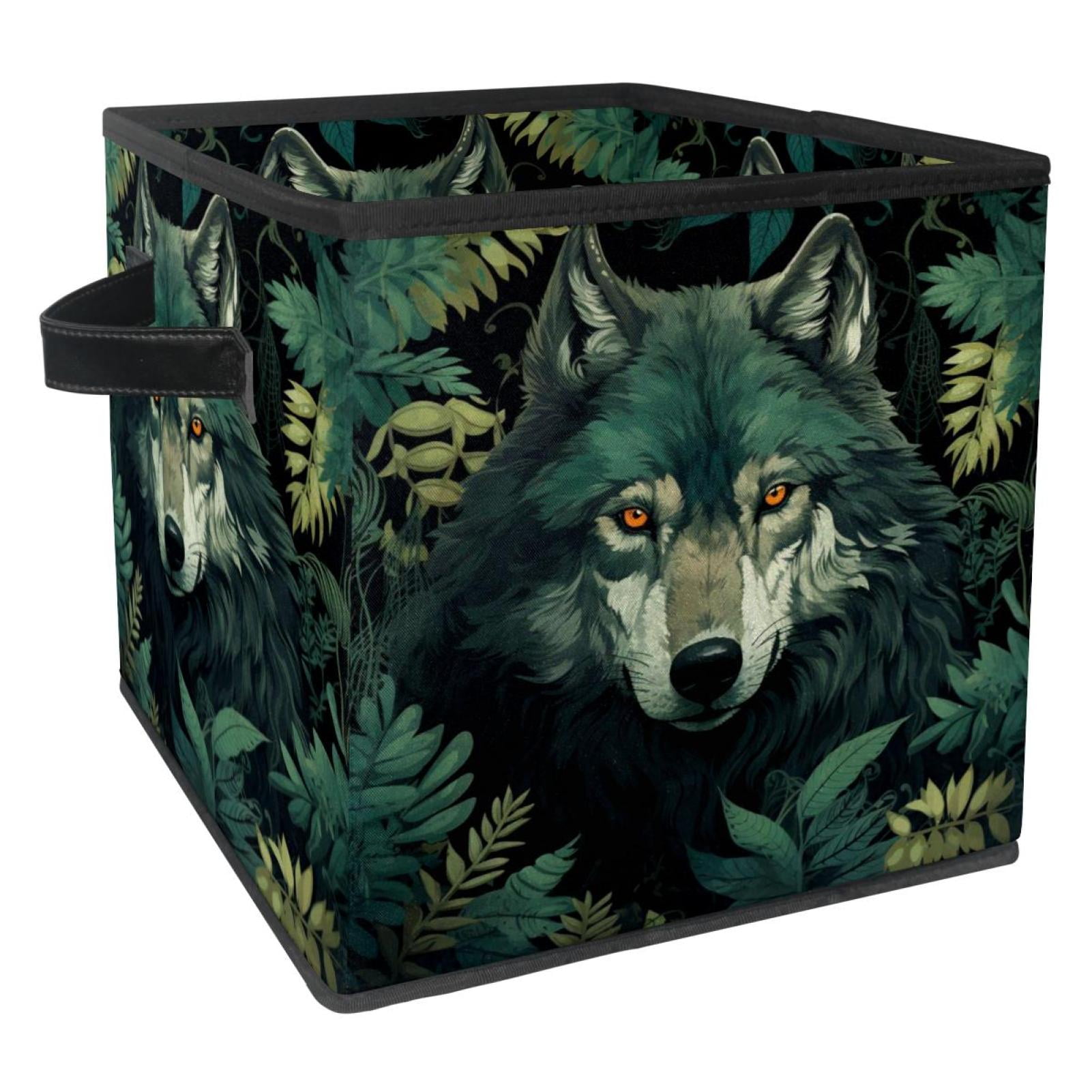 Wolf Foldable Toy Box with Handle, 10.8"x10.5"x10.6", Large Capacity ...
