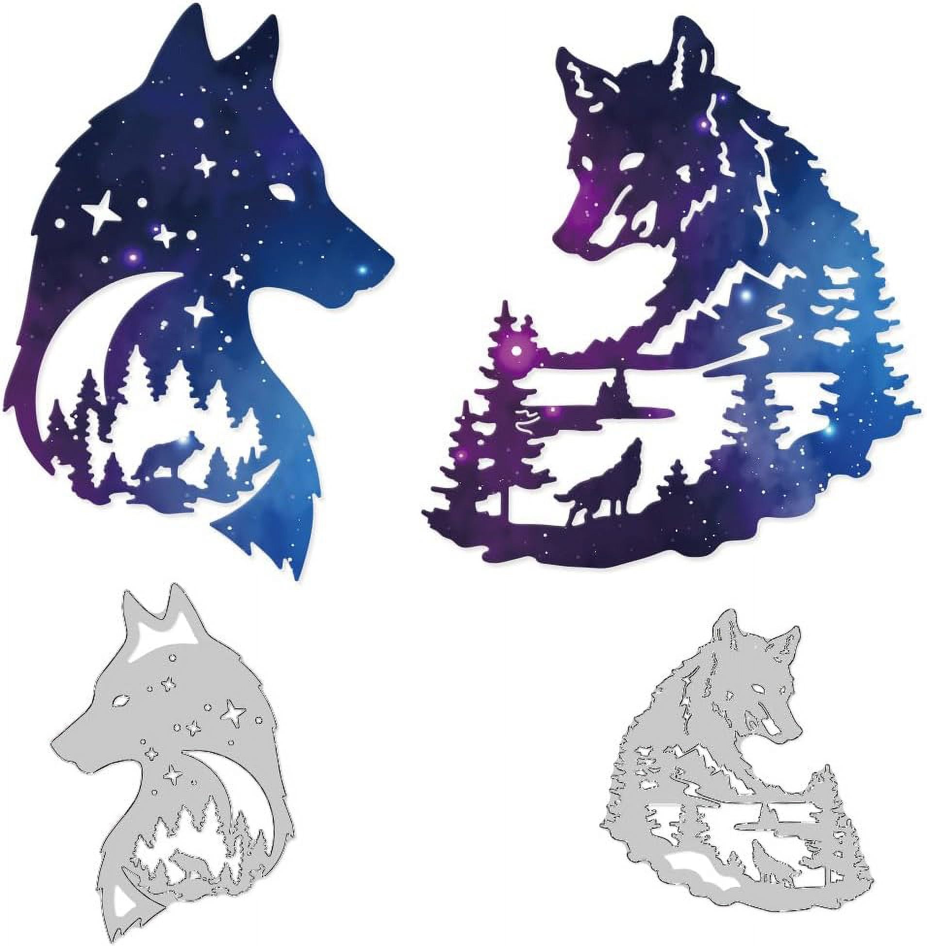 Wolf Forest Moon Dies Cuts Metal Cutting Dies Card Making Cutting Dies ...