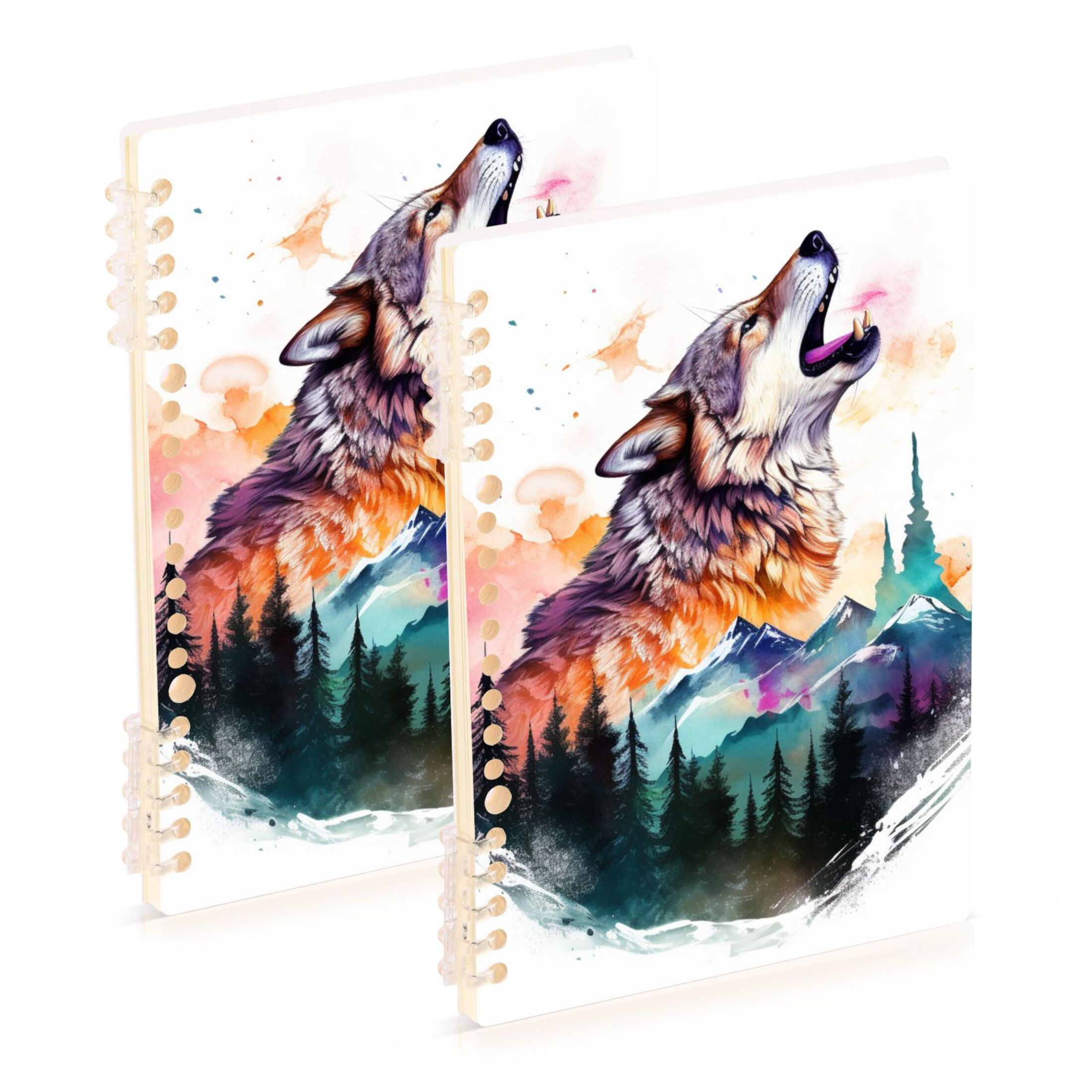 Wolf Forest Mountain Ring Binder Notebook Journey Note Diary College ...