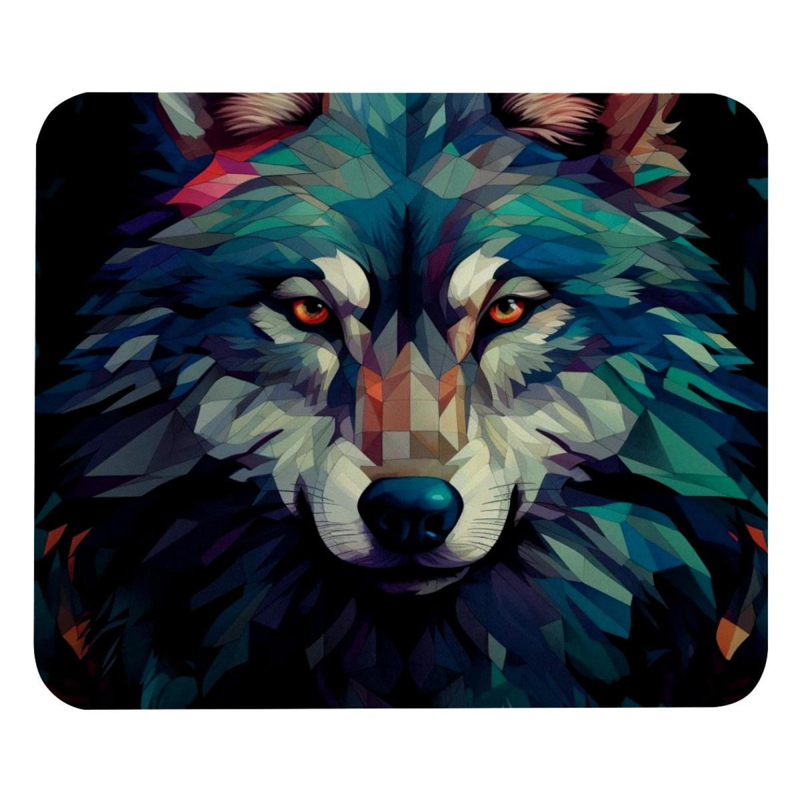 Wolf Gaming Mouse Pad, Desk Mat, Square 8.3x9.8 Inch Non-Slip Rubber ...