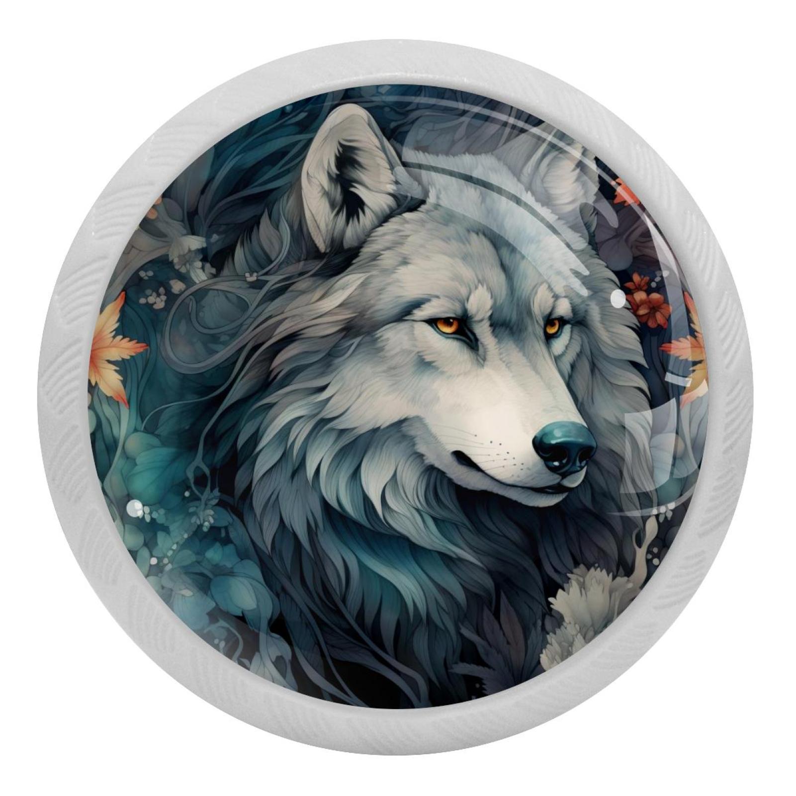Wolf Glow-in-the-Dark Fluorescent Drawer Pulls 4-Pack with Screws ...