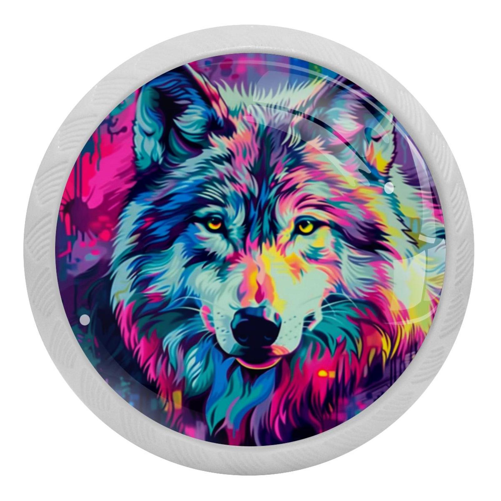 Wolf Glow-in-the-Dark Fluorescent Drawer Pulls with Screws - Round 4 ...