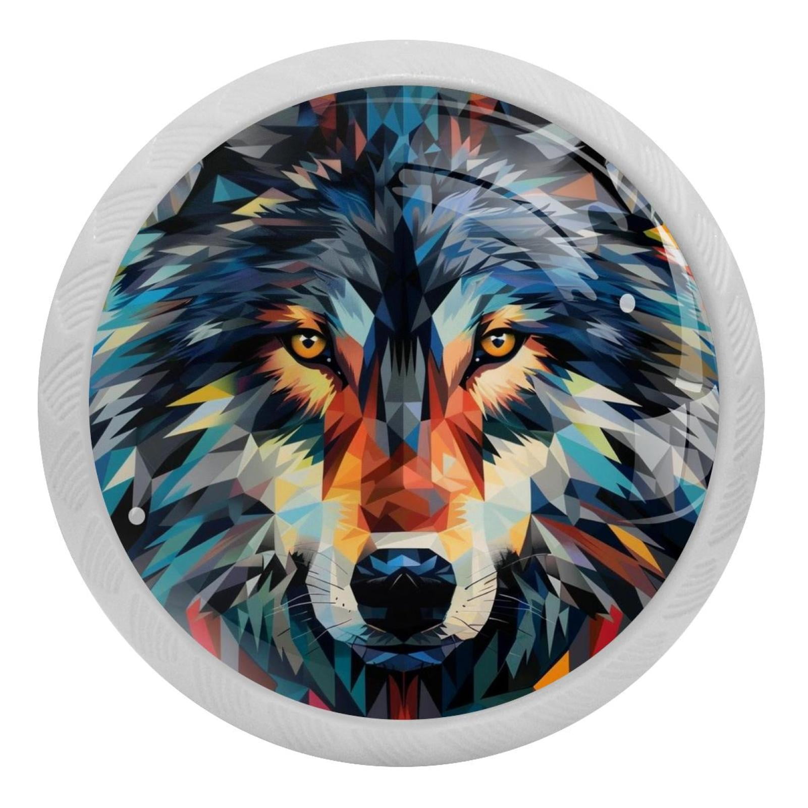 Wolf Glow-in-the-Dark Fluorescent Drawer Pulls with Screws - 4-Pack ...